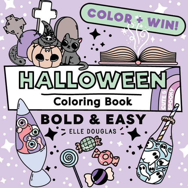Bold and Easy Halloween Bold & Easy Coloring Book Cute & Spooky: Simple ...