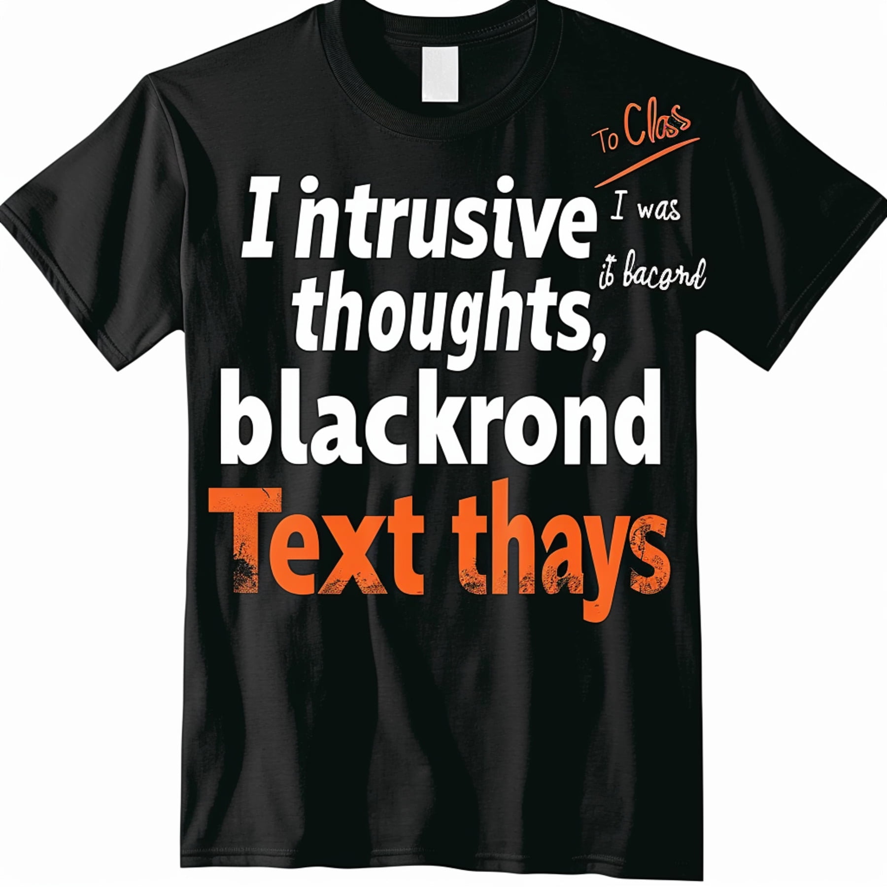 Bold and Eye Catching Intrusive Thoughts Typography T Shirt in Black ...