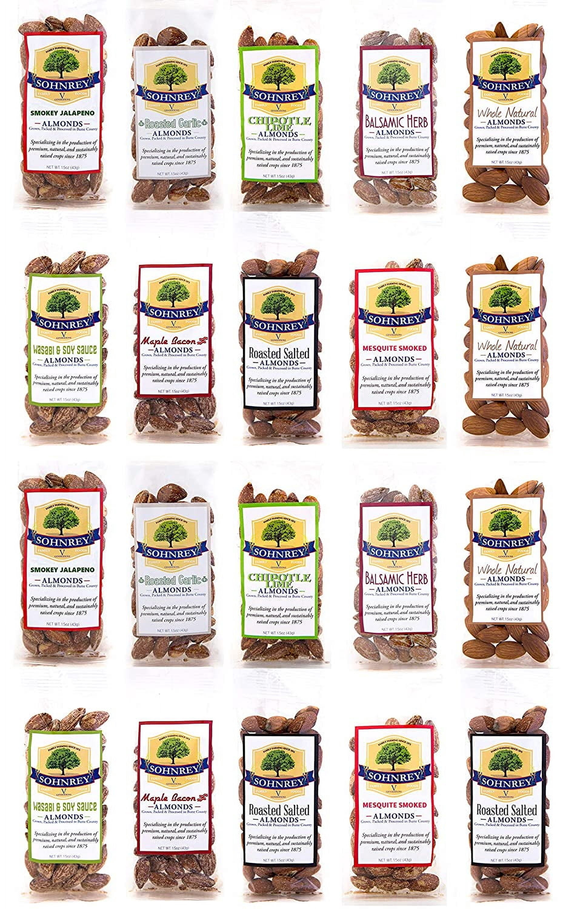 Bold and Spicy Flavored Snack Almonds 1.5 oz Variety Pack by (20-Pack ...