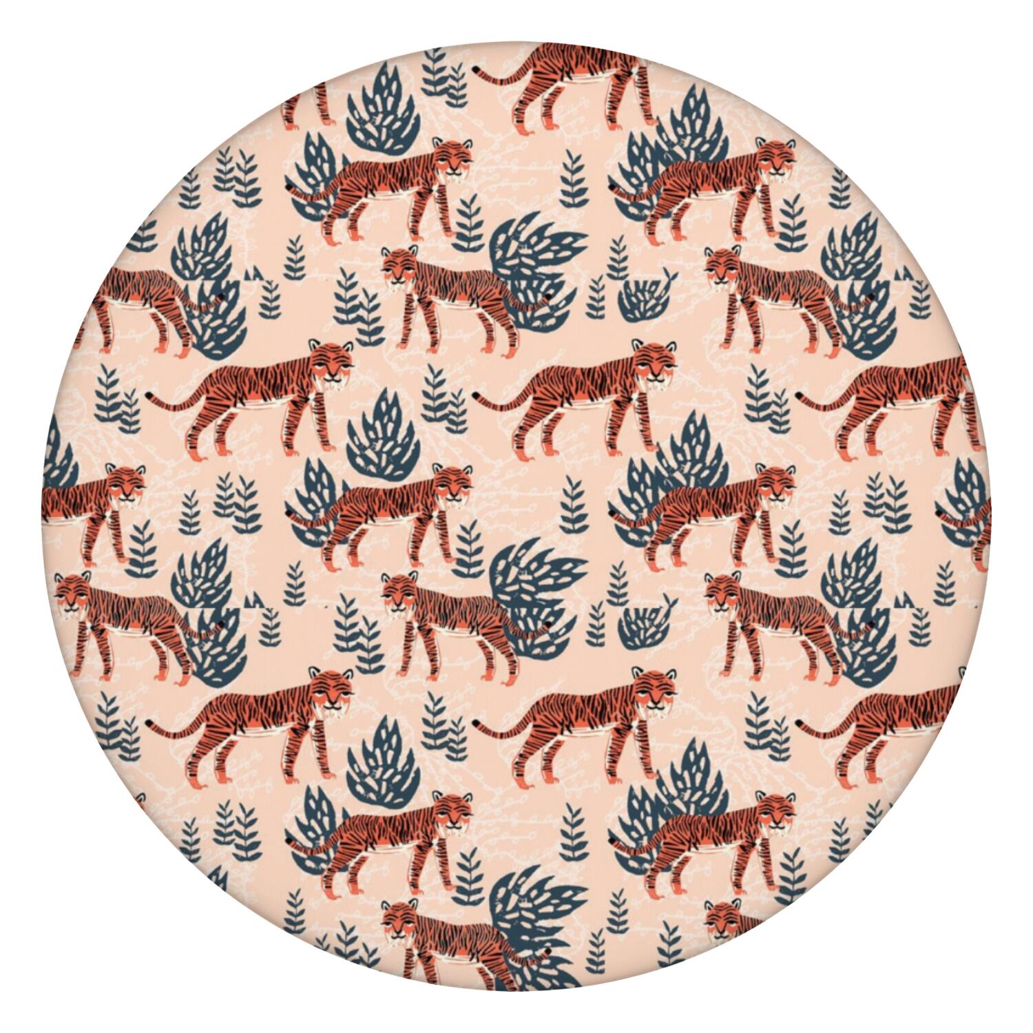 Bold tiger 44 inch round tablecloth – waterproof polyester with elastic ...