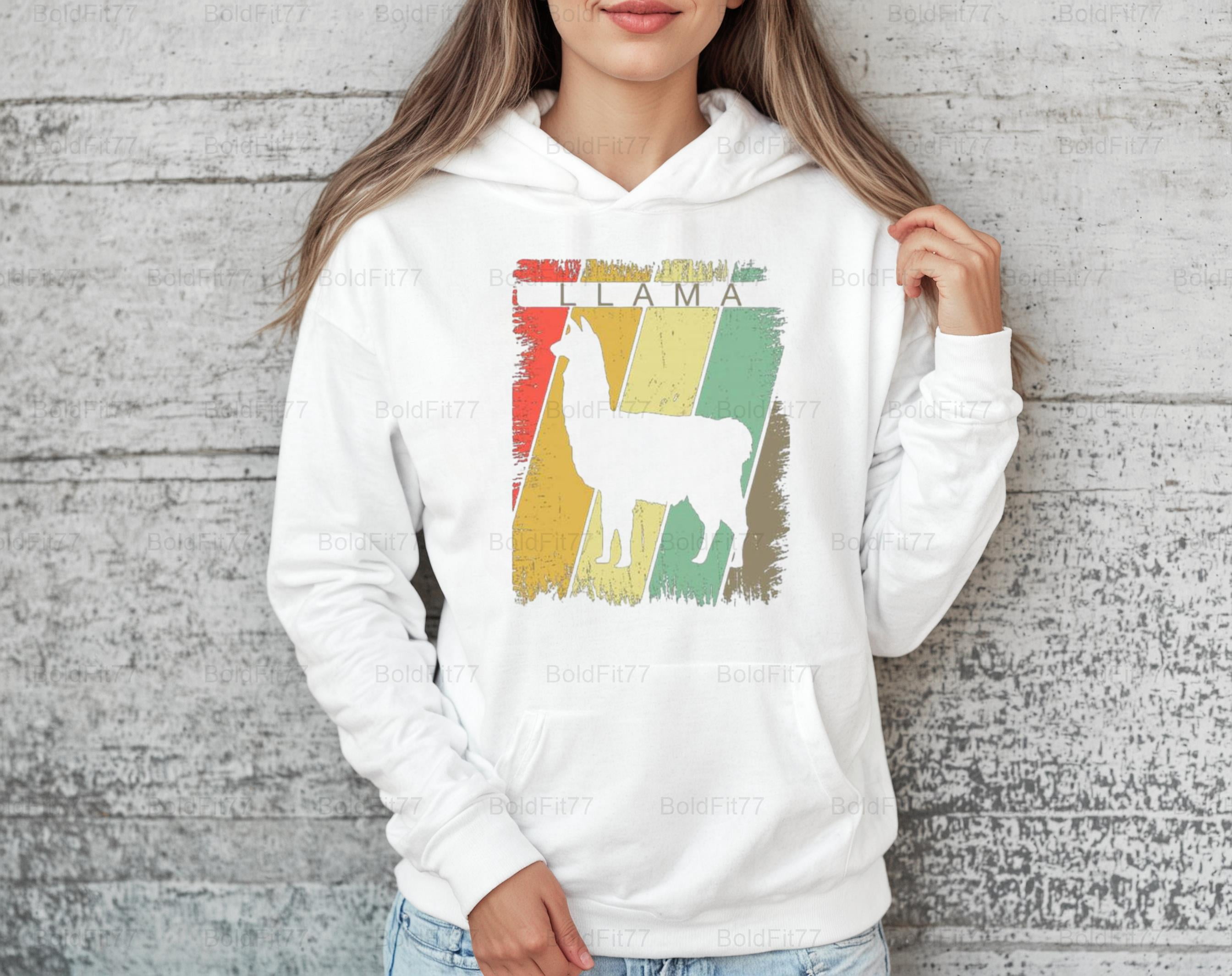 BoldFit77 Charming Llama Vintage Graphic Design, Retro Animal Inspired ...