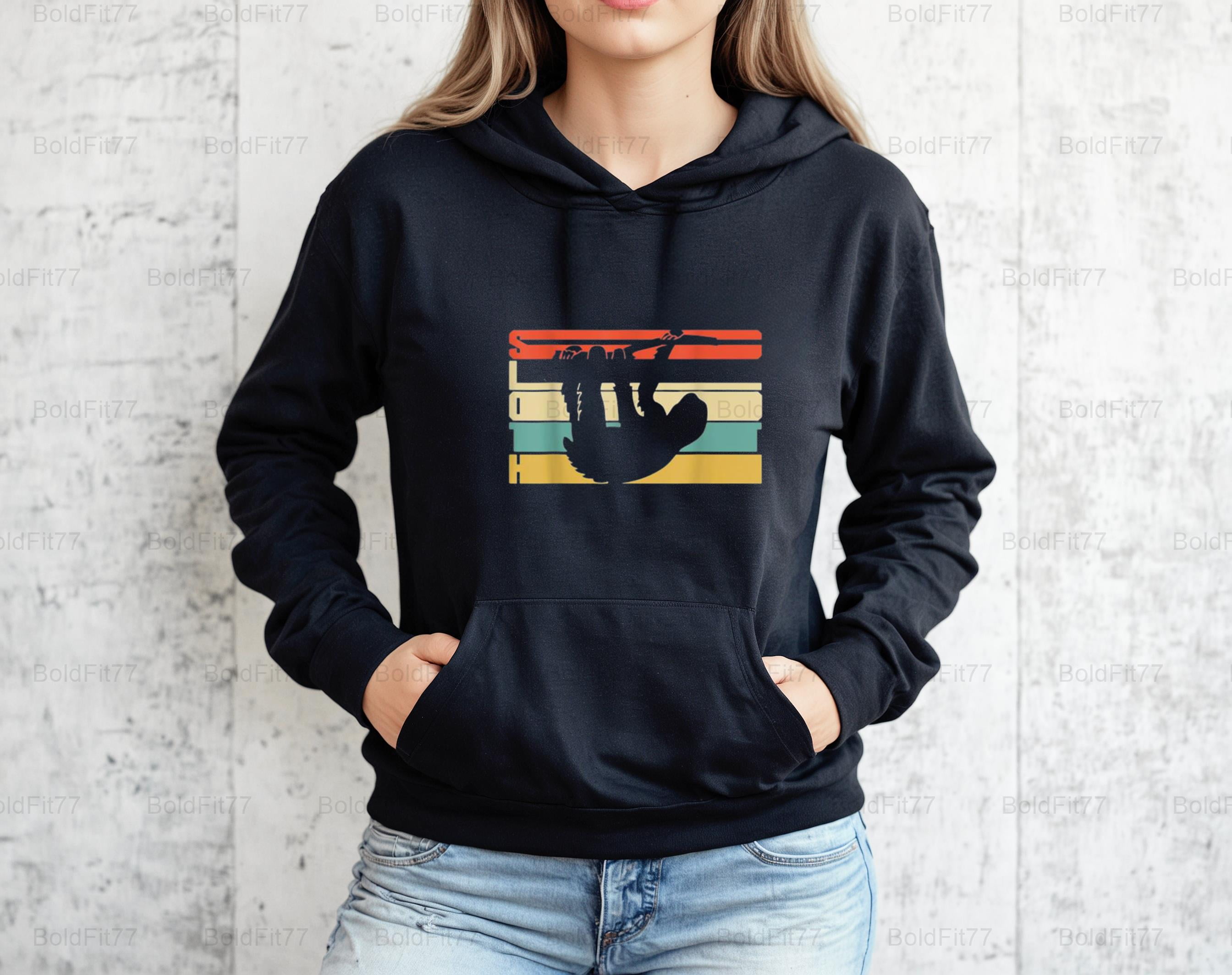 BoldFit77 Classic Vintage Sloth Hanging Graphic Design, Retro Slow ...