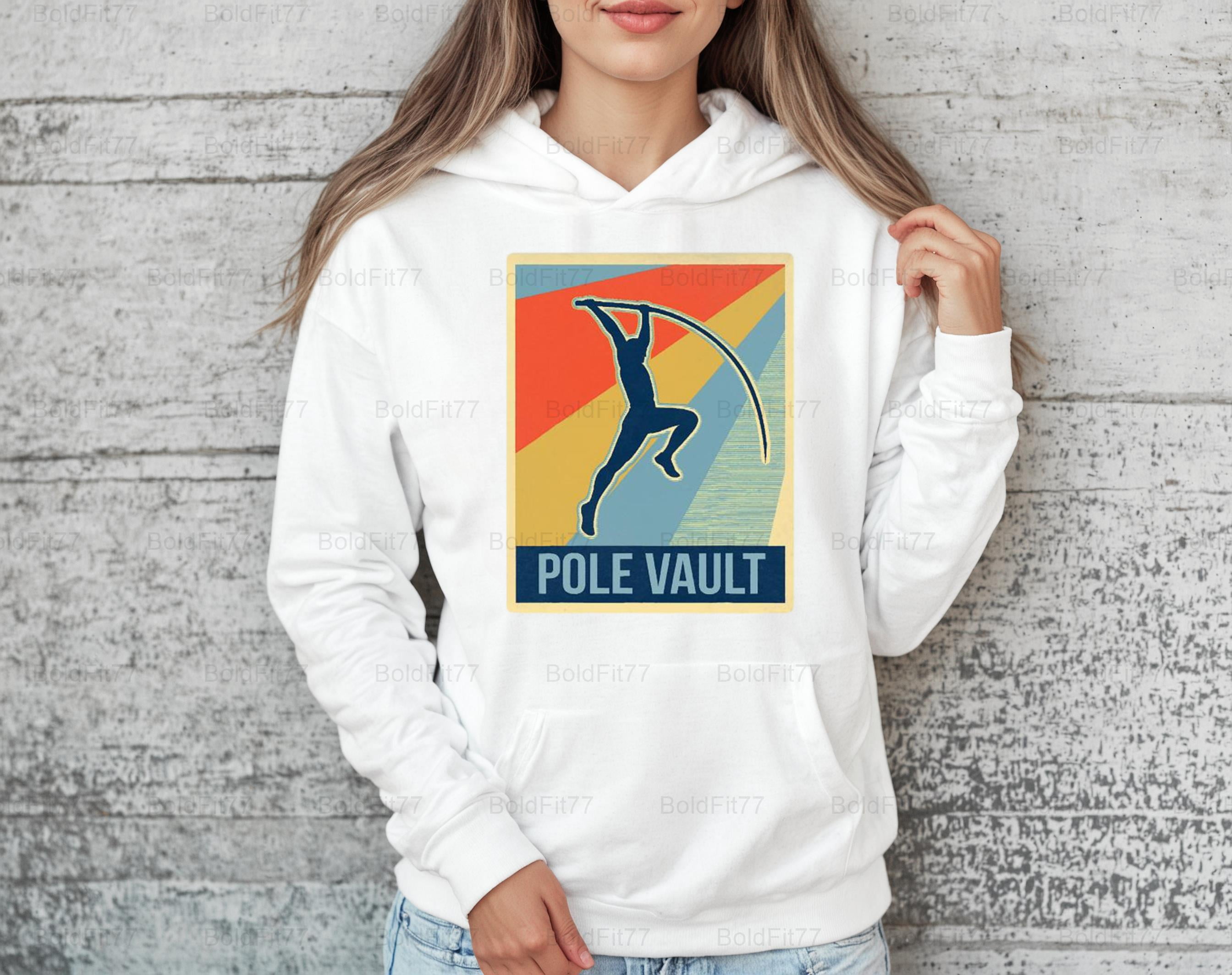 BoldFit78 Retro Pole Vault Athlete Graphic Design Style, Vintage Track ...