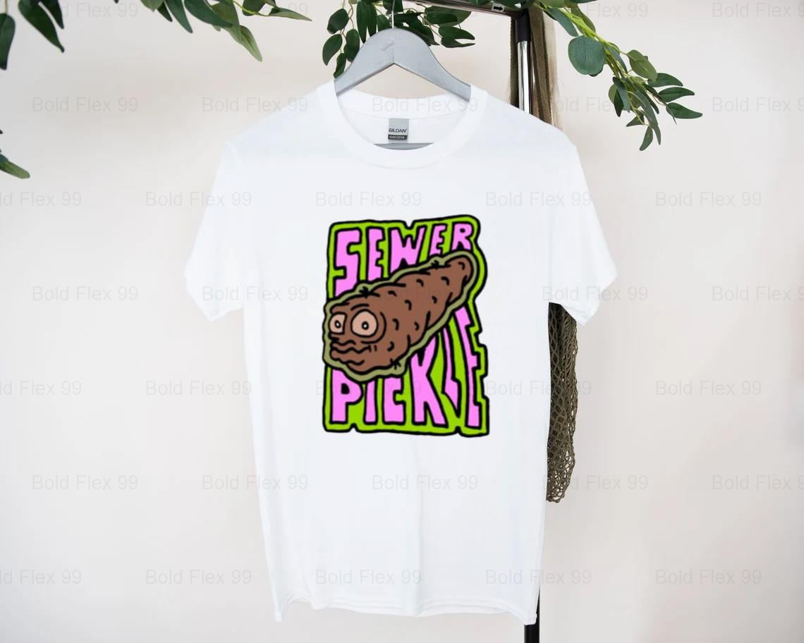 BoldFlex99 Sewer Pickle T-Shirt Funny, Humor, Pickle, Cartoon, Weird ...