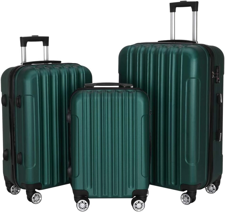BoldGear 3 Piece Luggage Set with Spinner Wheels Suitcase Set with TSA ...