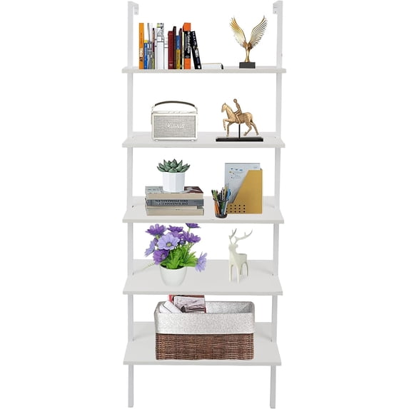BoldGear 5 Tier Industrial Wall Mounted Bookshelf,Modern Ladder ...