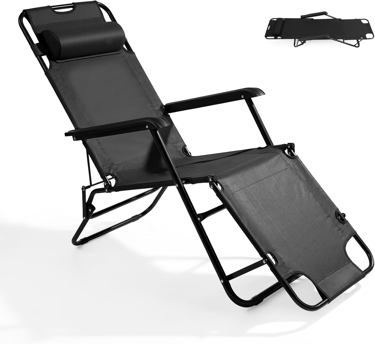 BoldGear Folding Chaise Lounge Chair, Outdoor Adjustable Recliner Chair ...