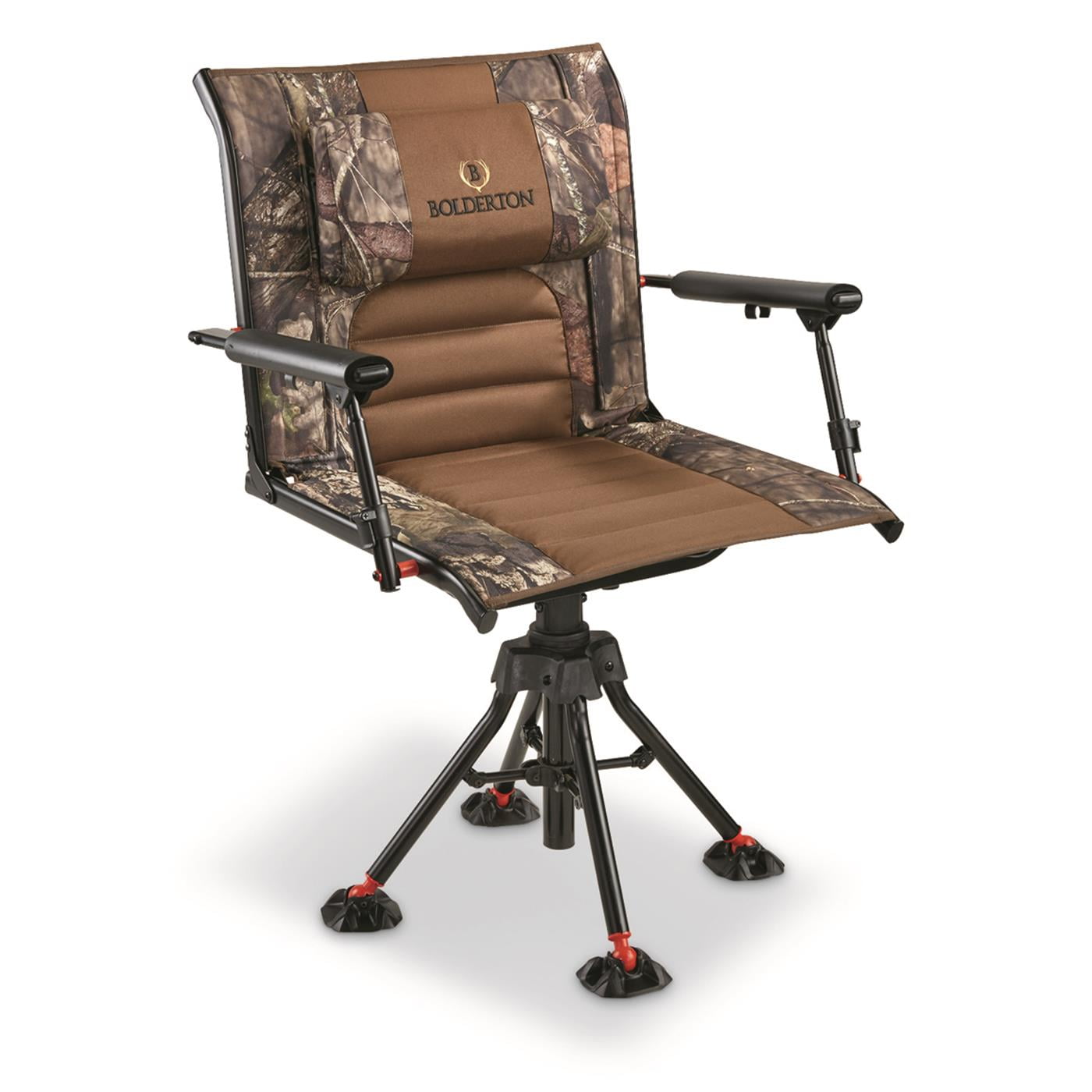 Bolderton Silent 360 Rotating Hunting Blind Chair, Armrests, 300 lbs ...
