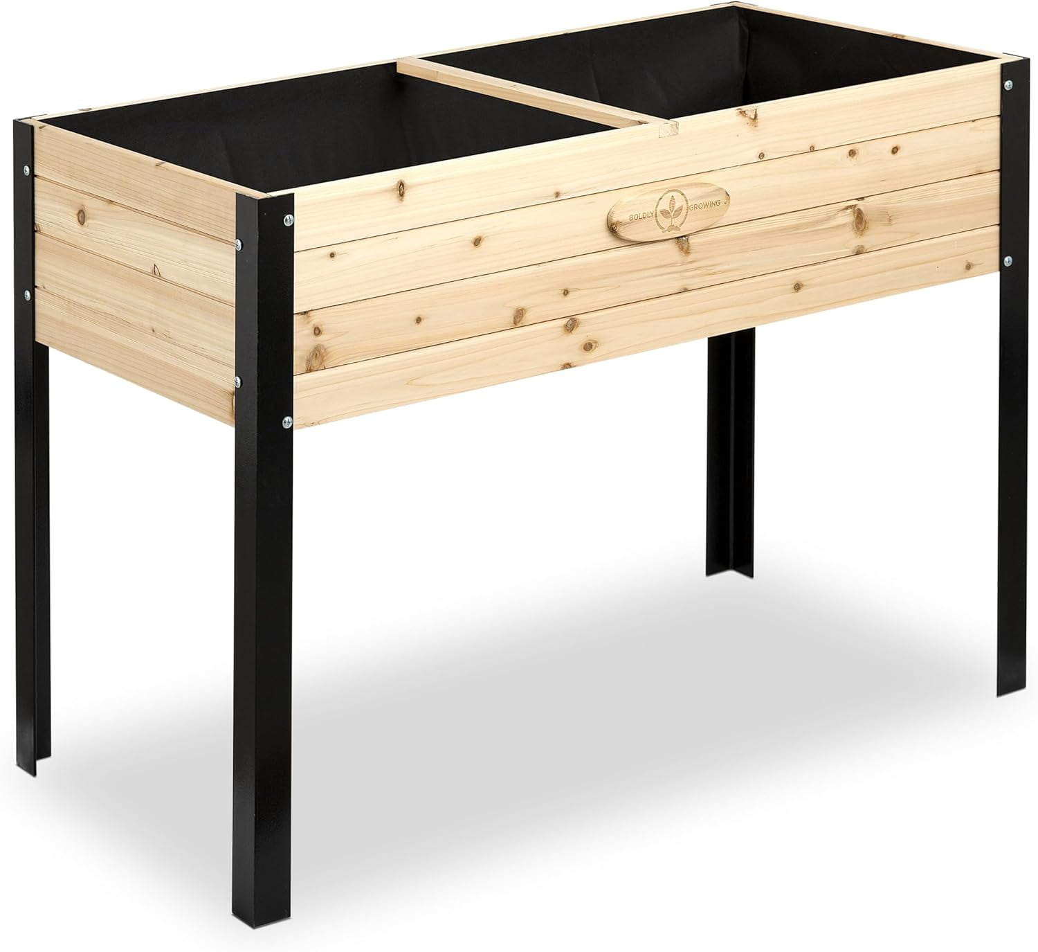 Boldly Growing Cedar Raised Planter Box with Metal Legs – Elevated Wood ...