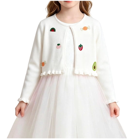 Bolero Shrug Cardigan For Girls Long Sleeve Button Down Cropped Sweater ...