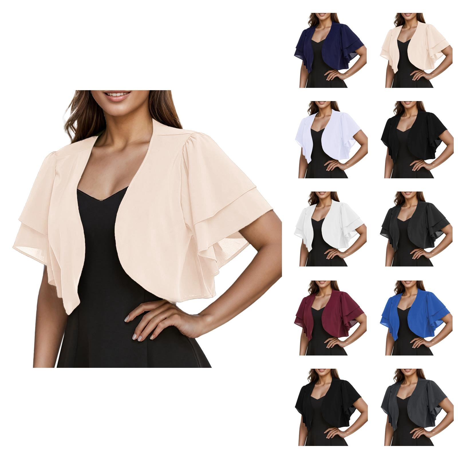 Bolero Shrug Cardigans for Women 2025 Short Sleeve Open Front Cover Up ...