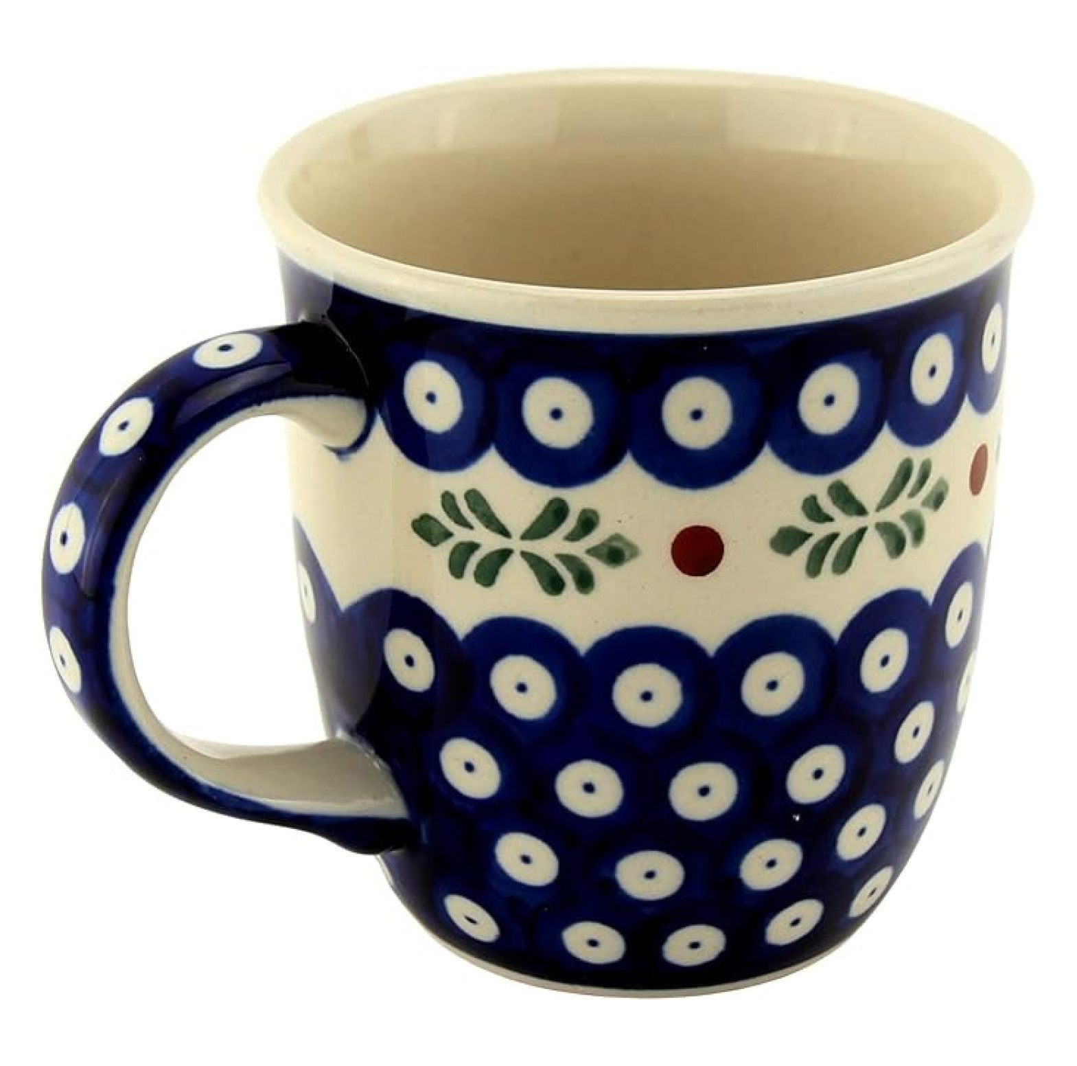 Bolesławiec Polish Stoneware Mug - 12oz Handcrafted Ceramic Coffee Tea ...