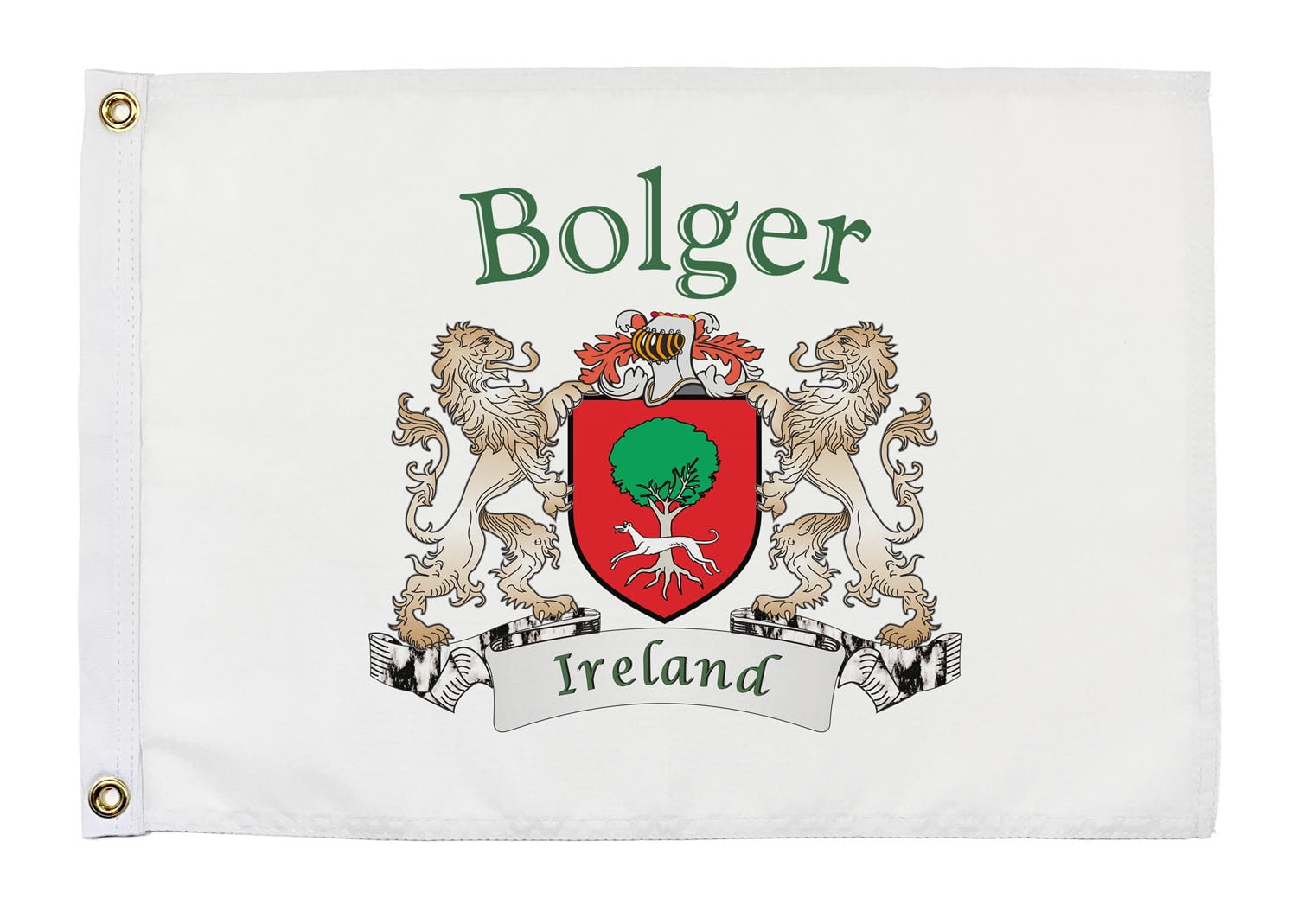 Bolger Irish Coat of Arms Small White Flag - 16"x10.5" inches - Walmart.com