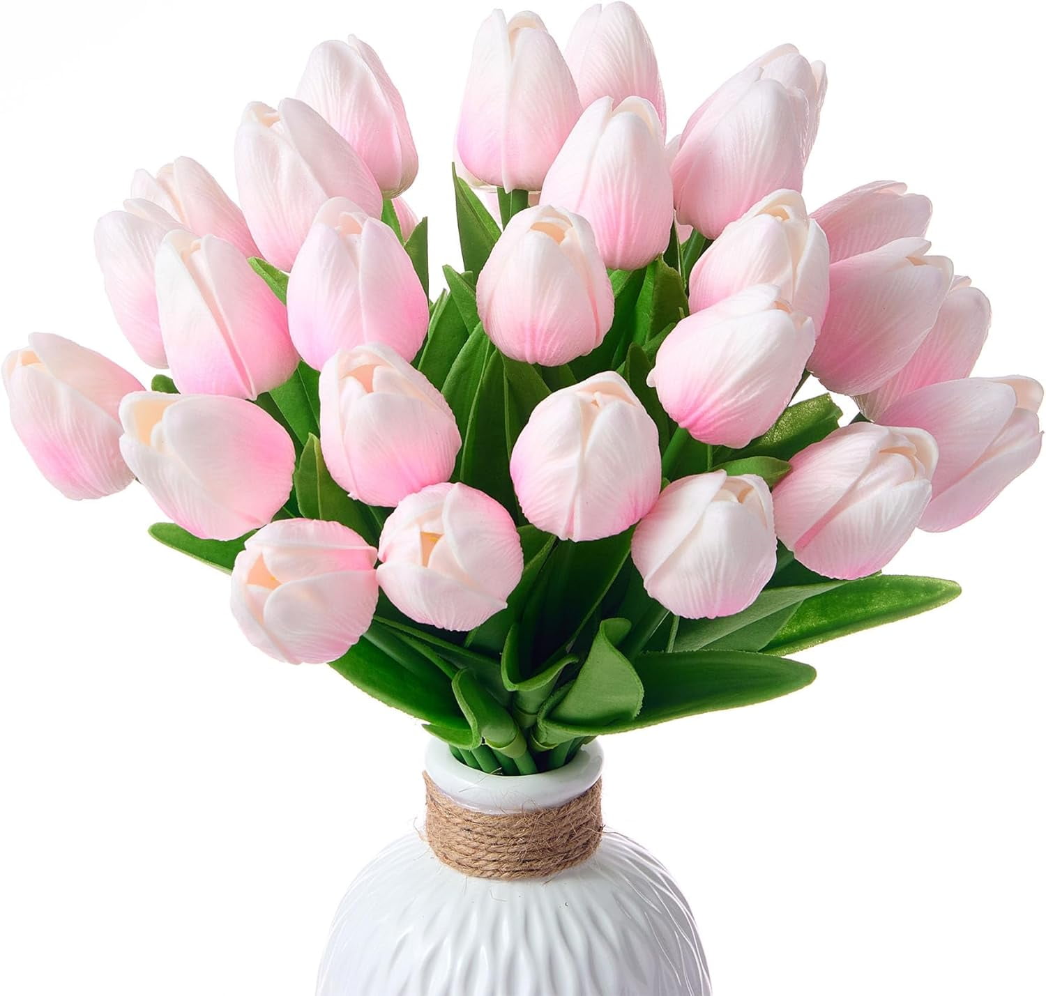 Boliang 30 Pcs Tulips Artificial Flowers Fake Pink Tulips Pink ...