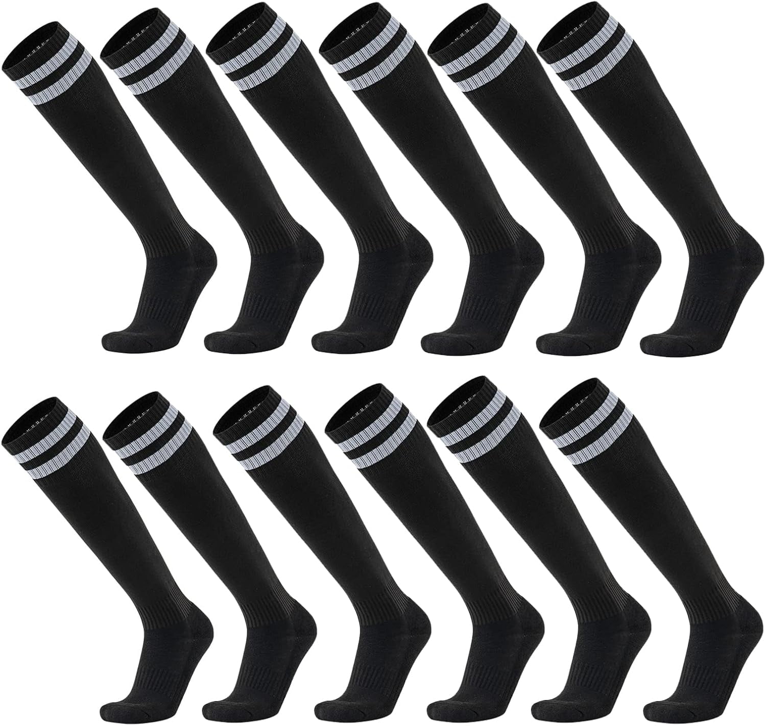 Boliang 6 Pairs Soccer Socks Color Stretchy Compression Knee High Tube ...