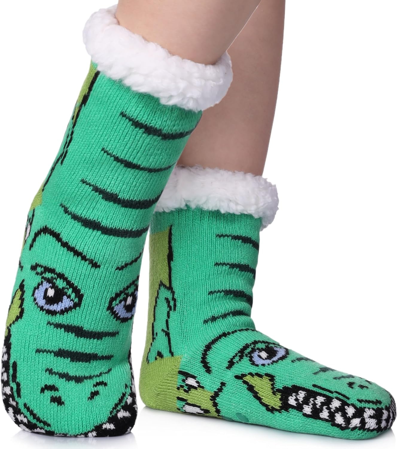 Boliang Boys Girls Slipper Socks Fuzzy Soft Warm Fleece lined Kids ...