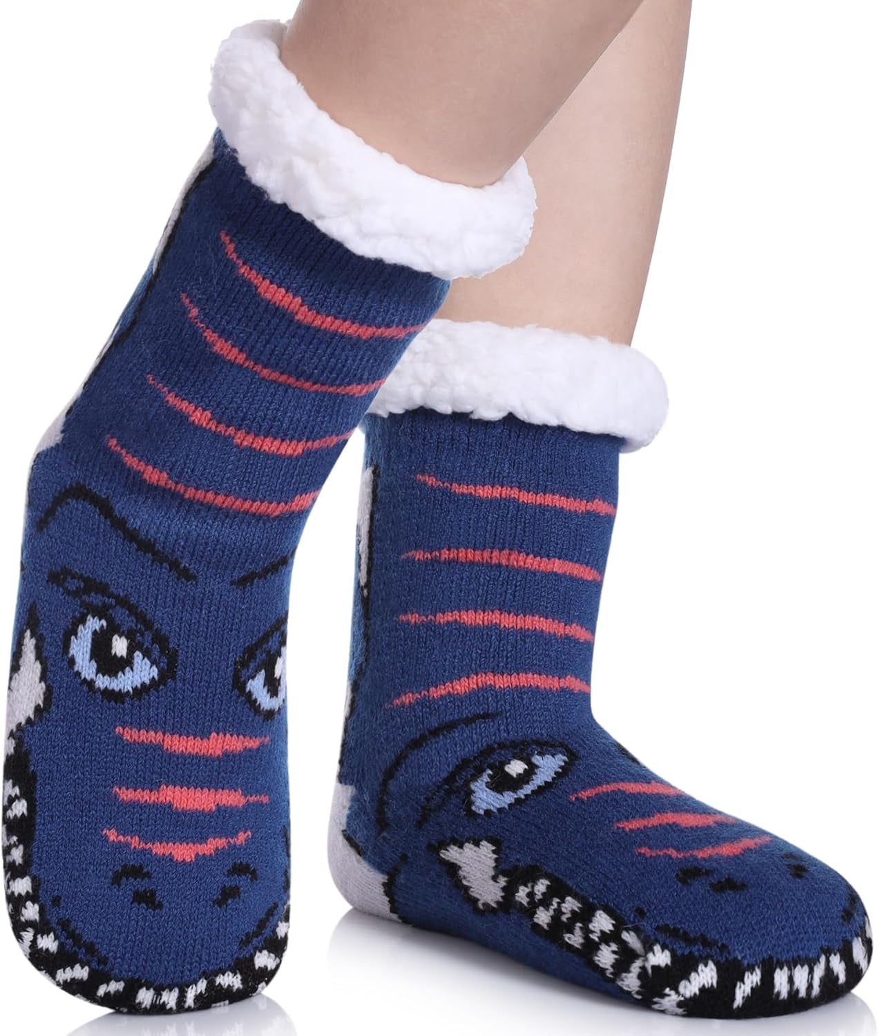 Boliang Boys Girls Slipper Socks Fuzzy Soft Warm Fleece lined Kids ...