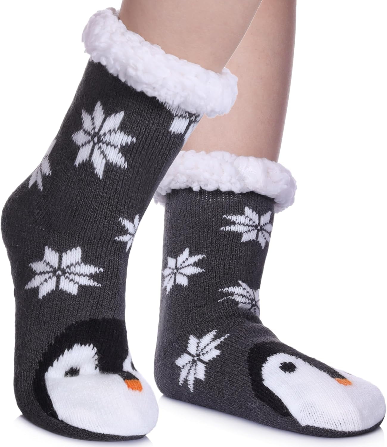 Boliang Boys Girls Slipper Socks Fuzzy Soft Warm Fleece lined Kids ...