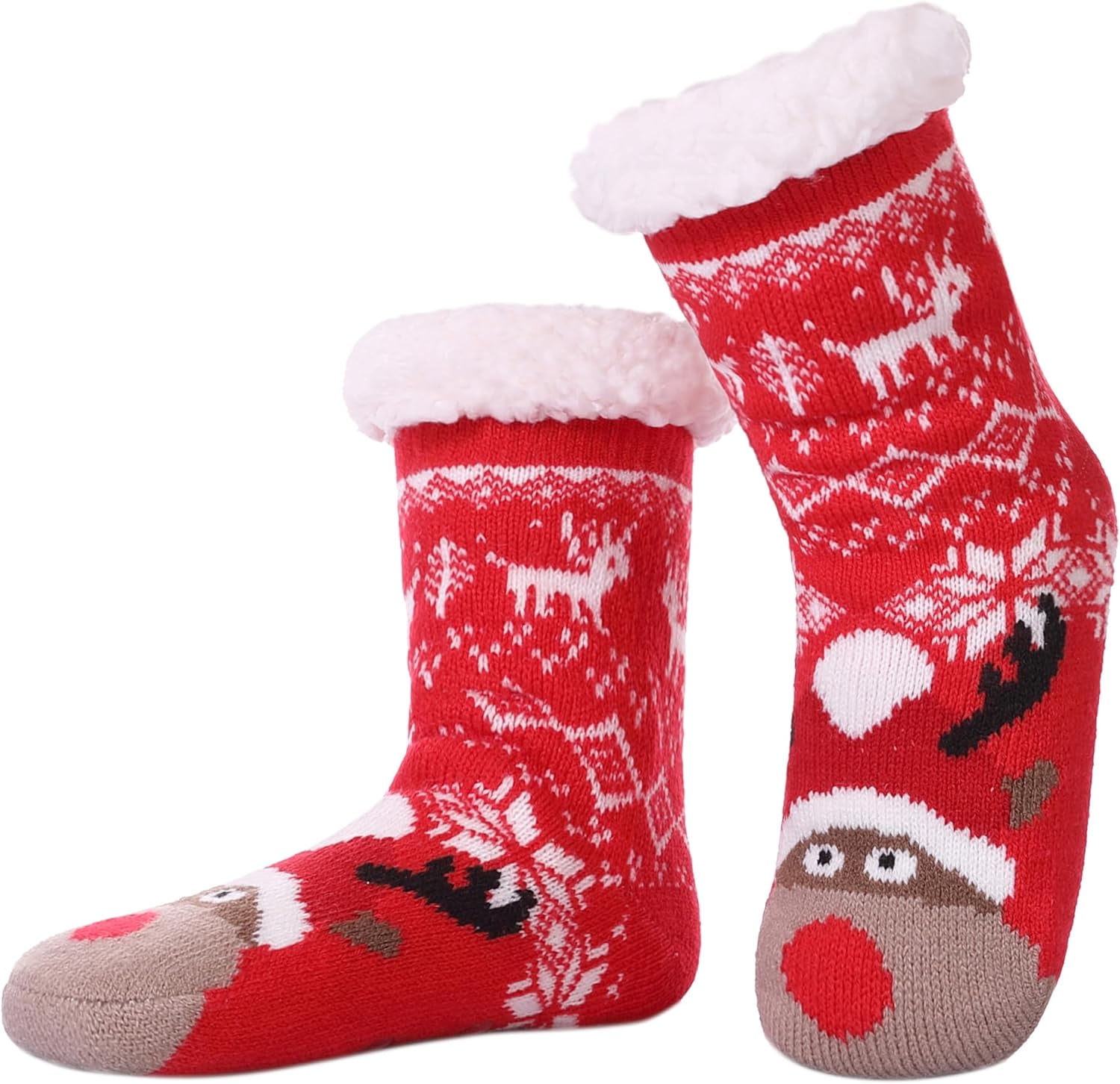 Boliang Kids Girls Boys Slipper Socks Soft Thick Cozy Fuzzy Animal Anti ...