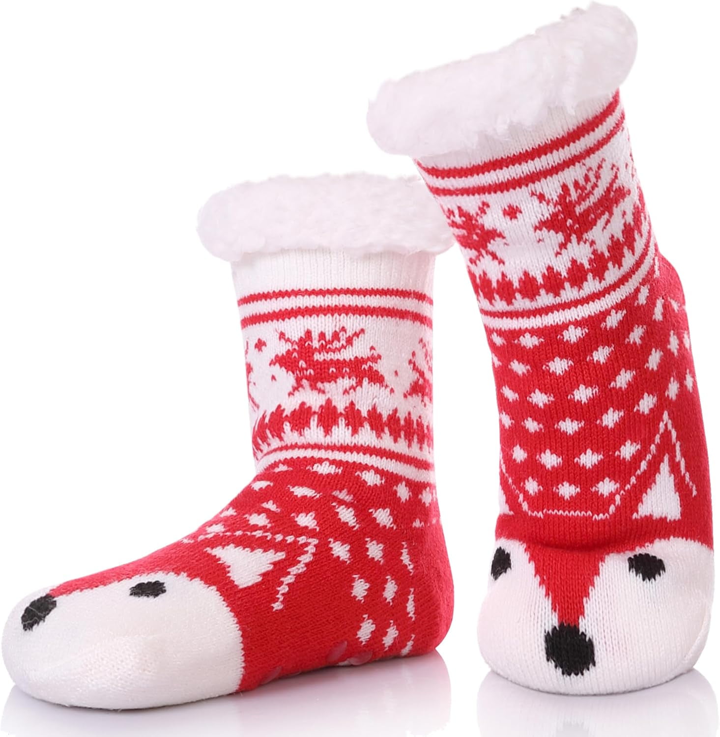Boliang Kids Girls Boys Slipper Socks Soft Thick Cozy Fuzzy Animal Anti ...