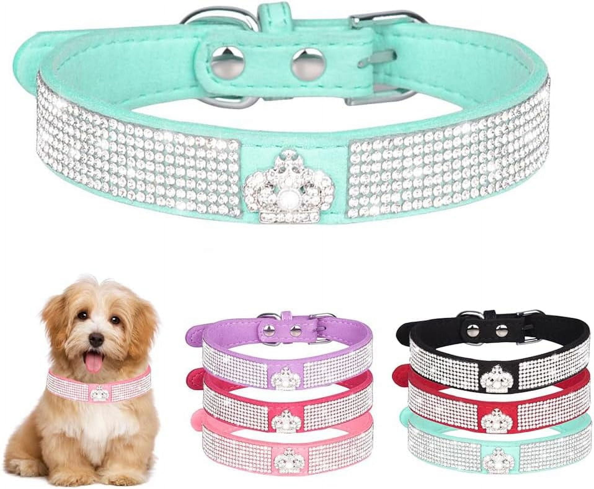 Boliang Rhinestone Dog Collar for Small Dogs, Pretty Glitter Crown ...