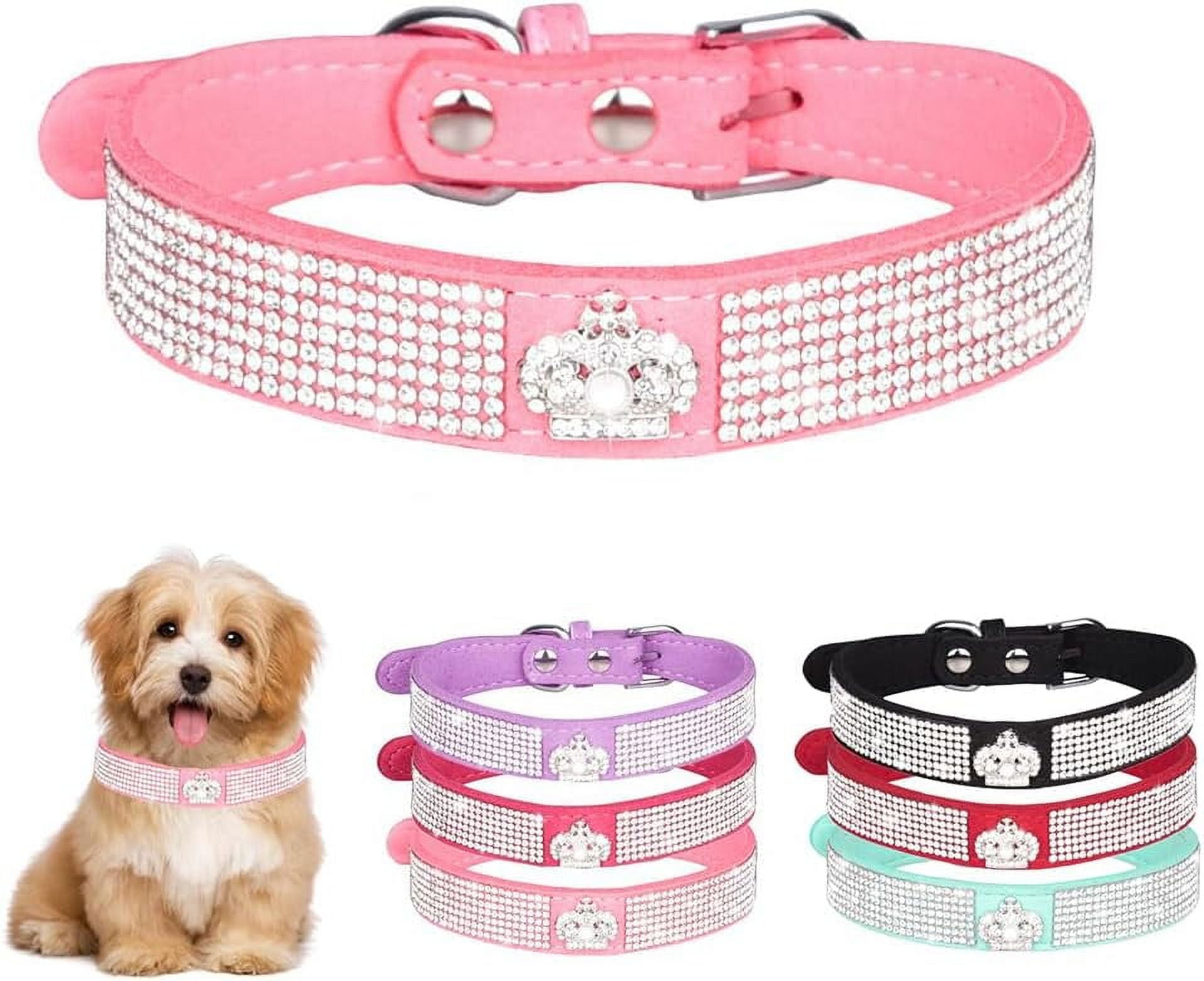 Boliang Rhinestone Dog Collar for Small Dogs, Pretty Glitter Crown ...