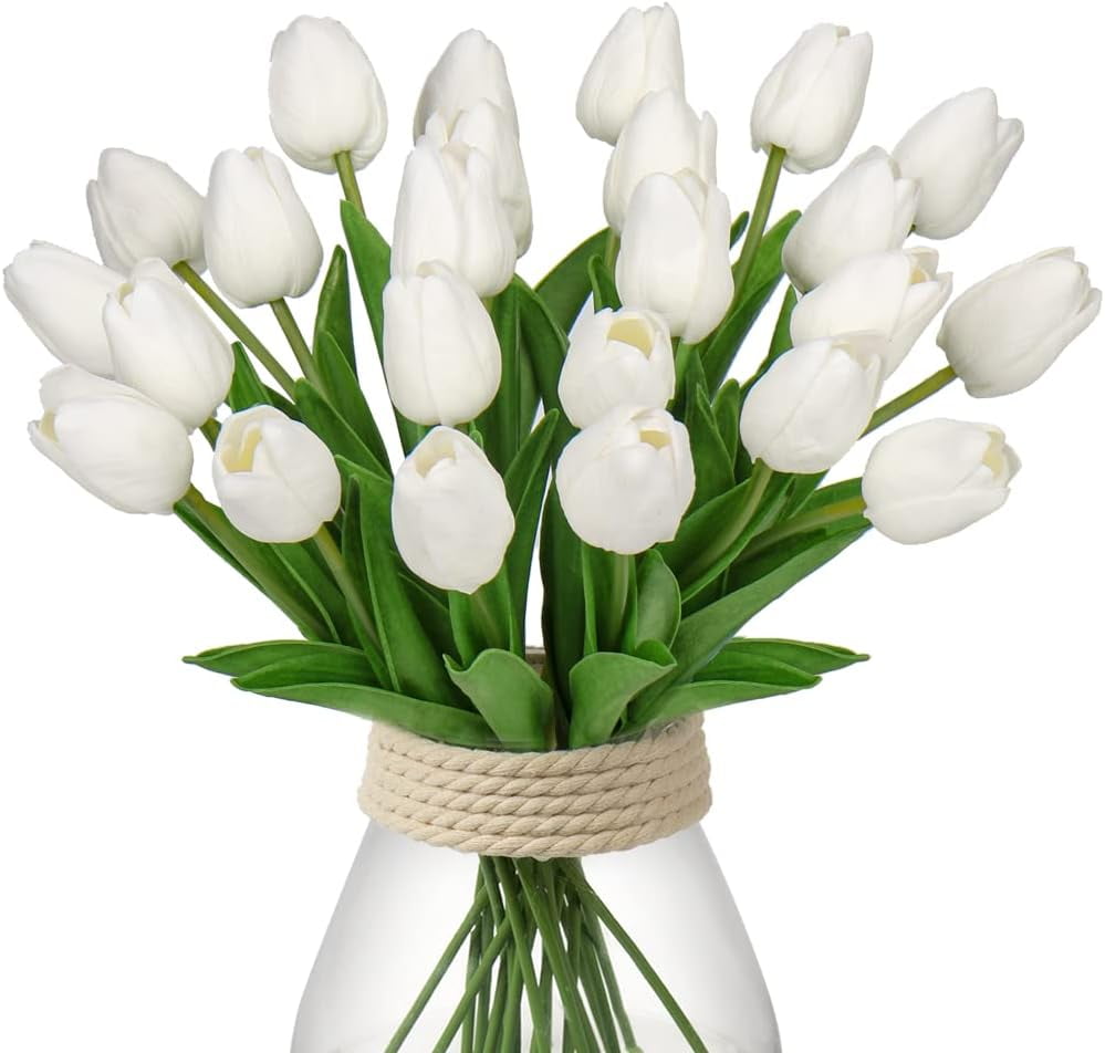 Boliang Tulips Artificial Flowers Large Tulips Head Real Touch Fake ...