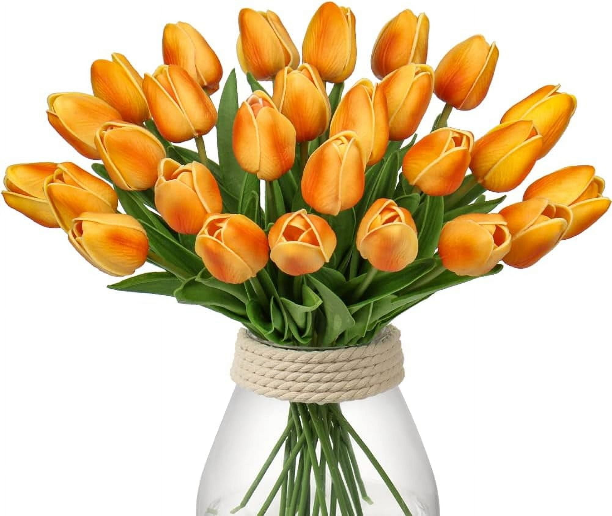 Boliang Tulips Artificial Flowers Large Tulips Head Real Touch Fake ...