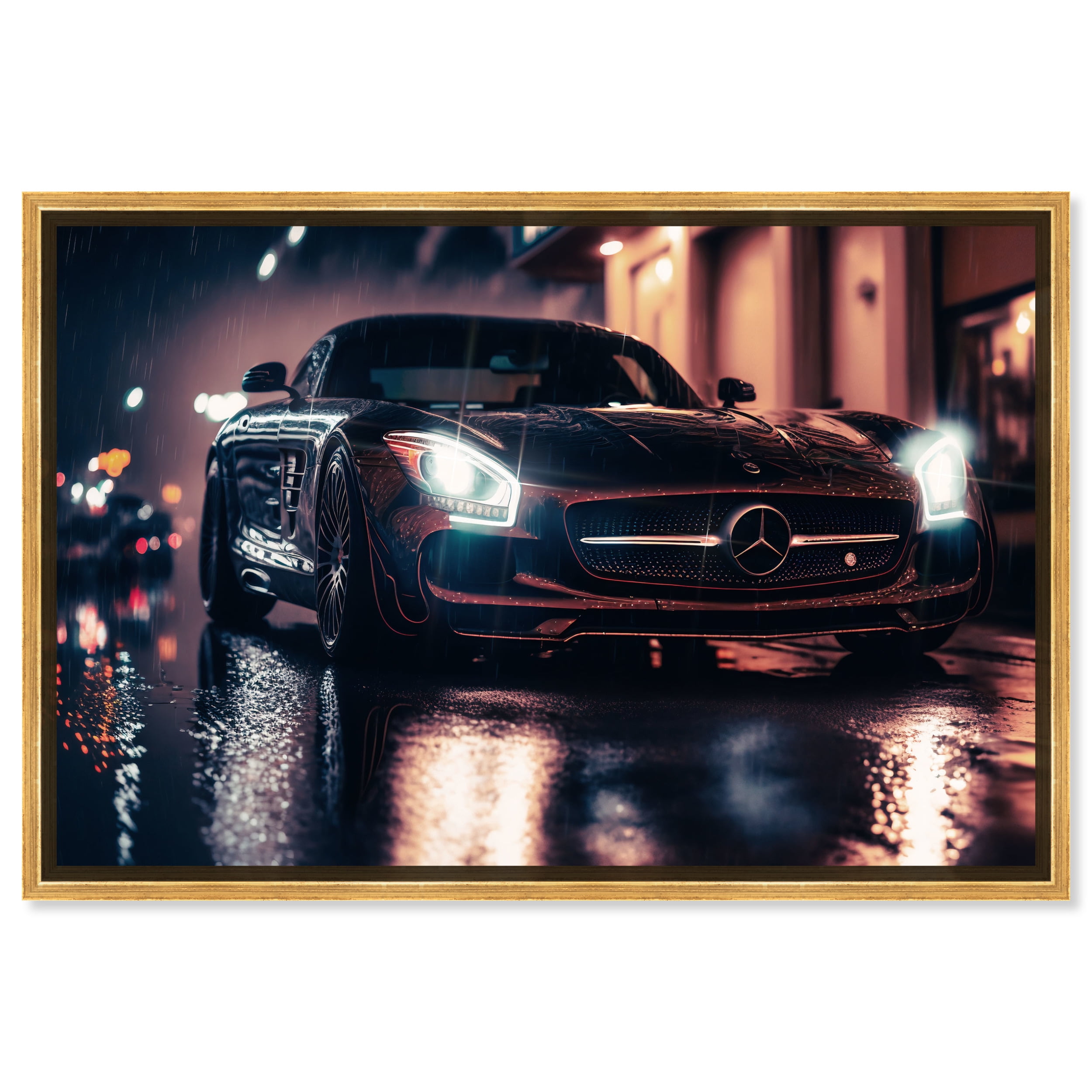 Bolido Racing Car Print Man Cave Canvas Wall Art by Notoriart, Gold ...