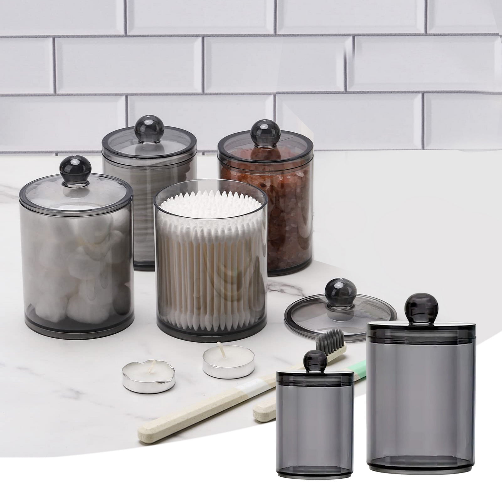 Bolincty 1/2/3/4 Pcs Qtip Holder Dispenser for Cotton Ball,Cotton Swab ...