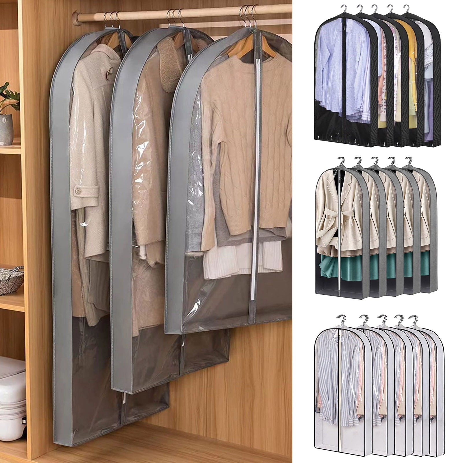 Bolincty 1/5Pcs Garment Bag Dustproof Waterproof Breathable Clear ...