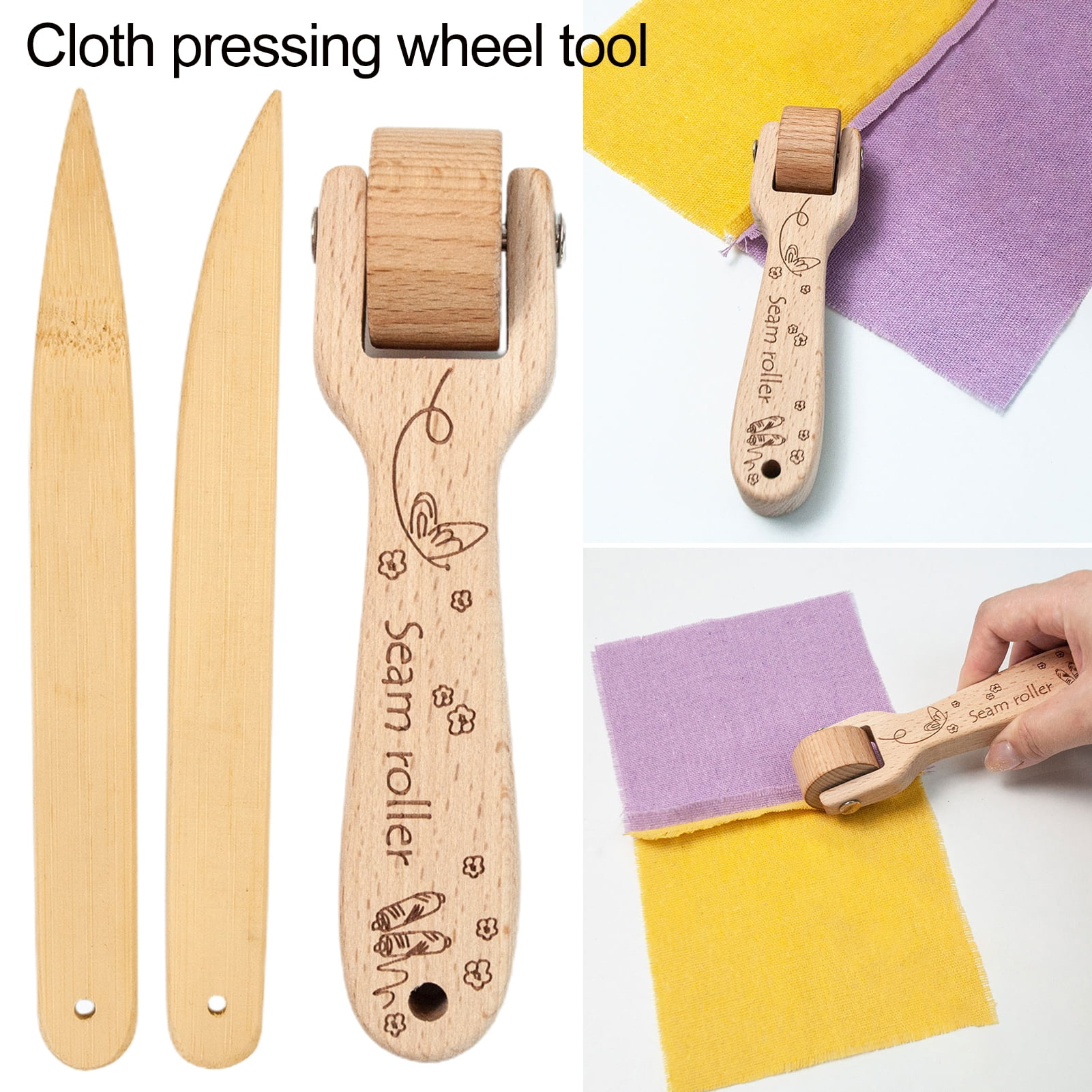 Bolincty 1 Set Quilting Seam Roller with Sticks Heavy Duty Comfortable ...