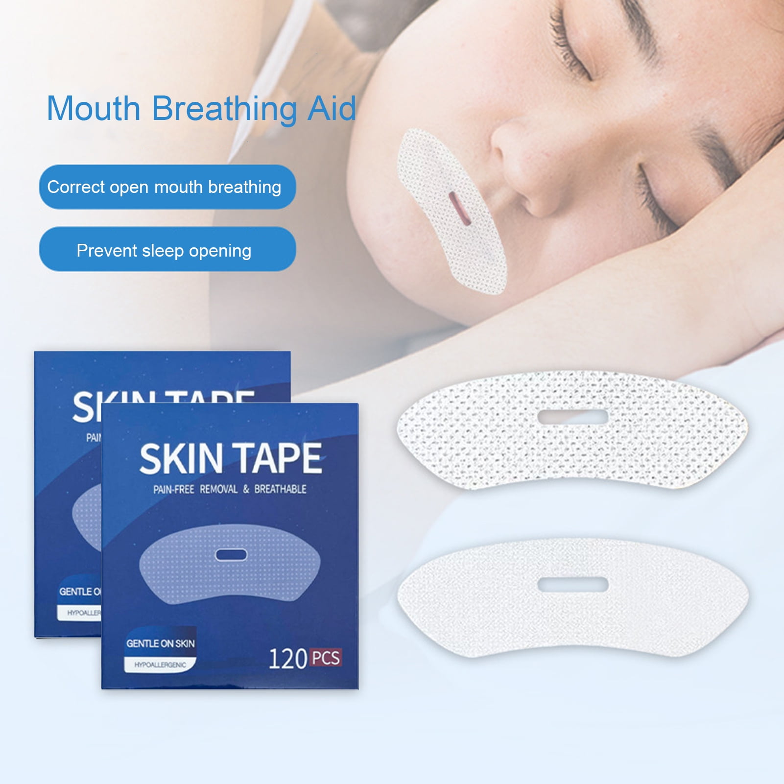 Bolincty 120 Pcs Anti-Snoring Patch Nose Breathing Training Aid Skin-friendly Snoring Relief ...