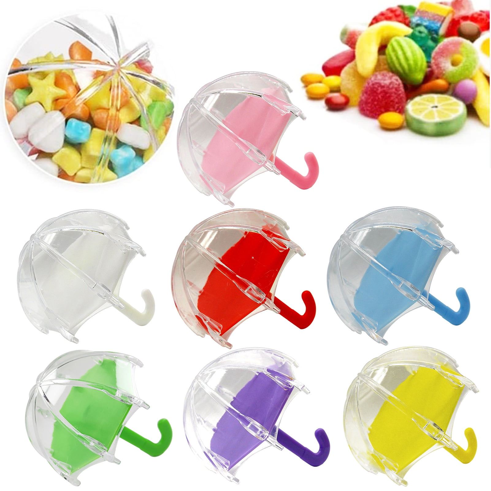Bolincty 12Pcs Mini Umbrella Candy Box Portable Transparent Treat ...