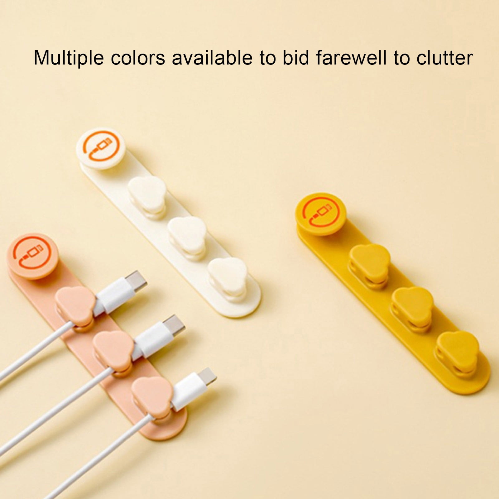Bolincty 3 Colors Cable Clips,Self Adhesive Cord Holder, Ideal Cable Management Cord Organizer ...