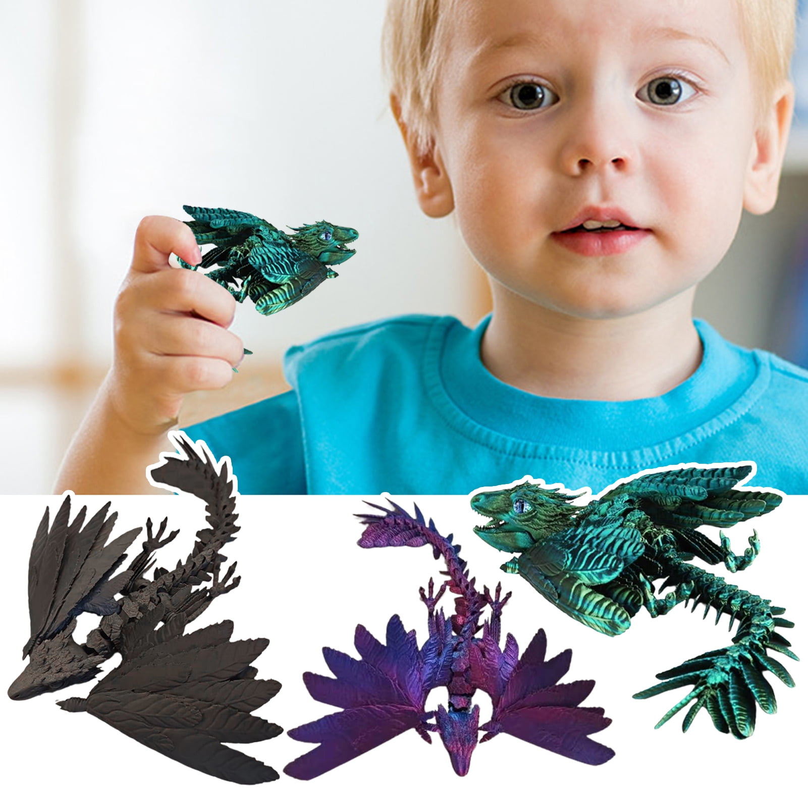 Bolincty 3D Printed Pterosaur Fidget Toy Movable Joints Flying Dinosaur ...