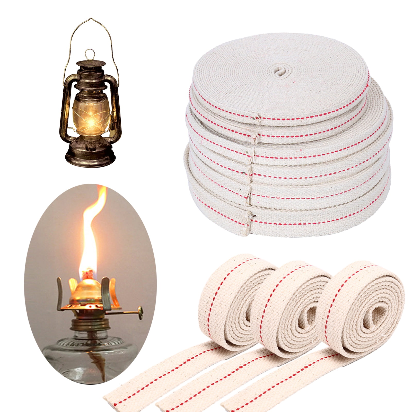 Bolincty 3Pcs Lamp Wicks Lantern Wicks Eco-friendly No Odor Wide ...