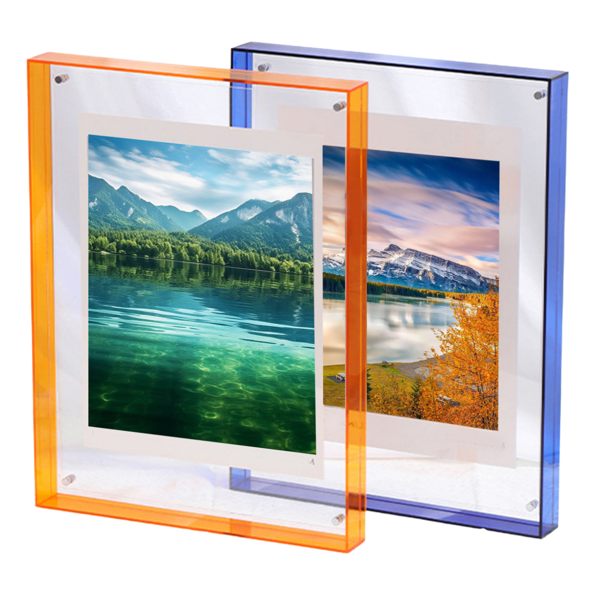 Bolincty Acrylic Picture Frame Desktop Frameless Photo Frame Double Sided Transparent Acrylic ...