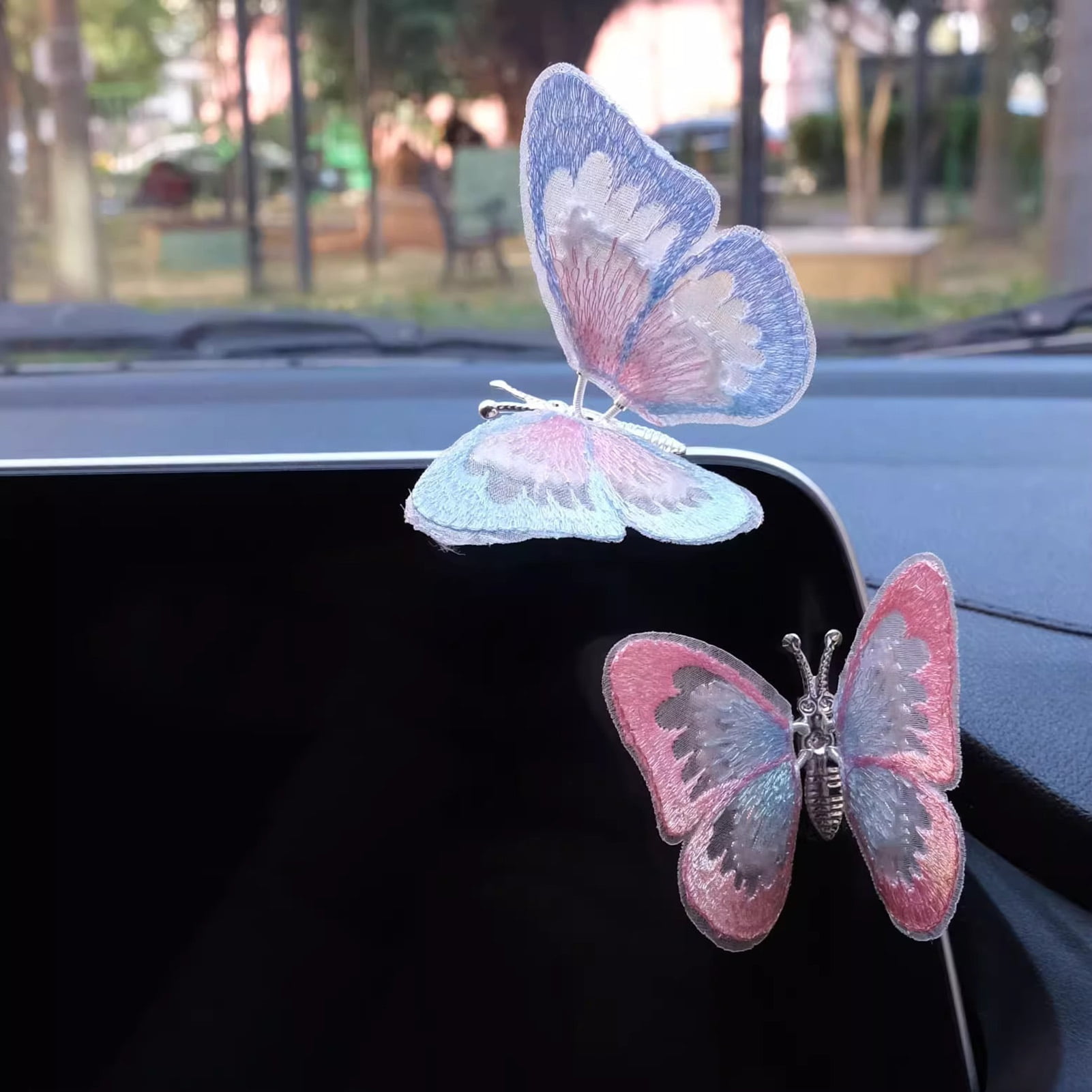 Bolincty Butterfly Car Ornaments Decoration Cartoon Movable Wings ...