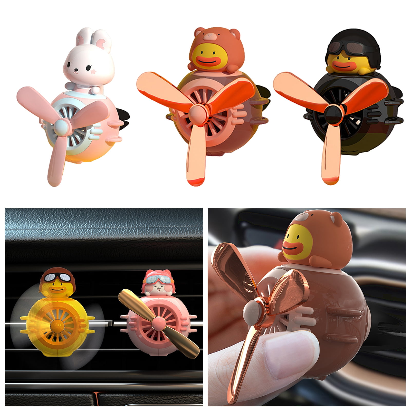 Bolincty Car Air Freshener Air Vent Mount Rotating Propeller Cartoon ...