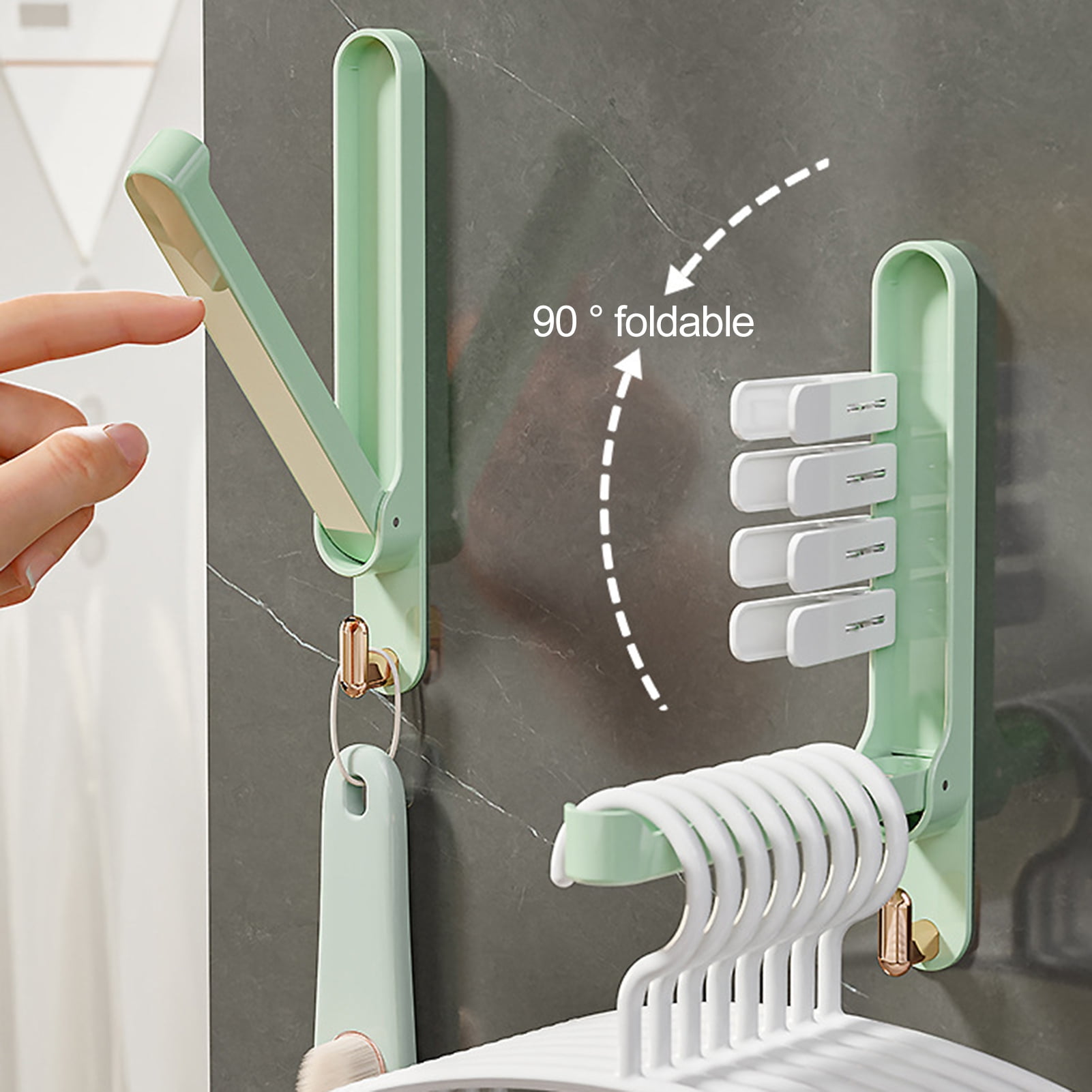 Bolincty Clothes Hanger Storage Rack Space-Saving Wall-Mounted ...