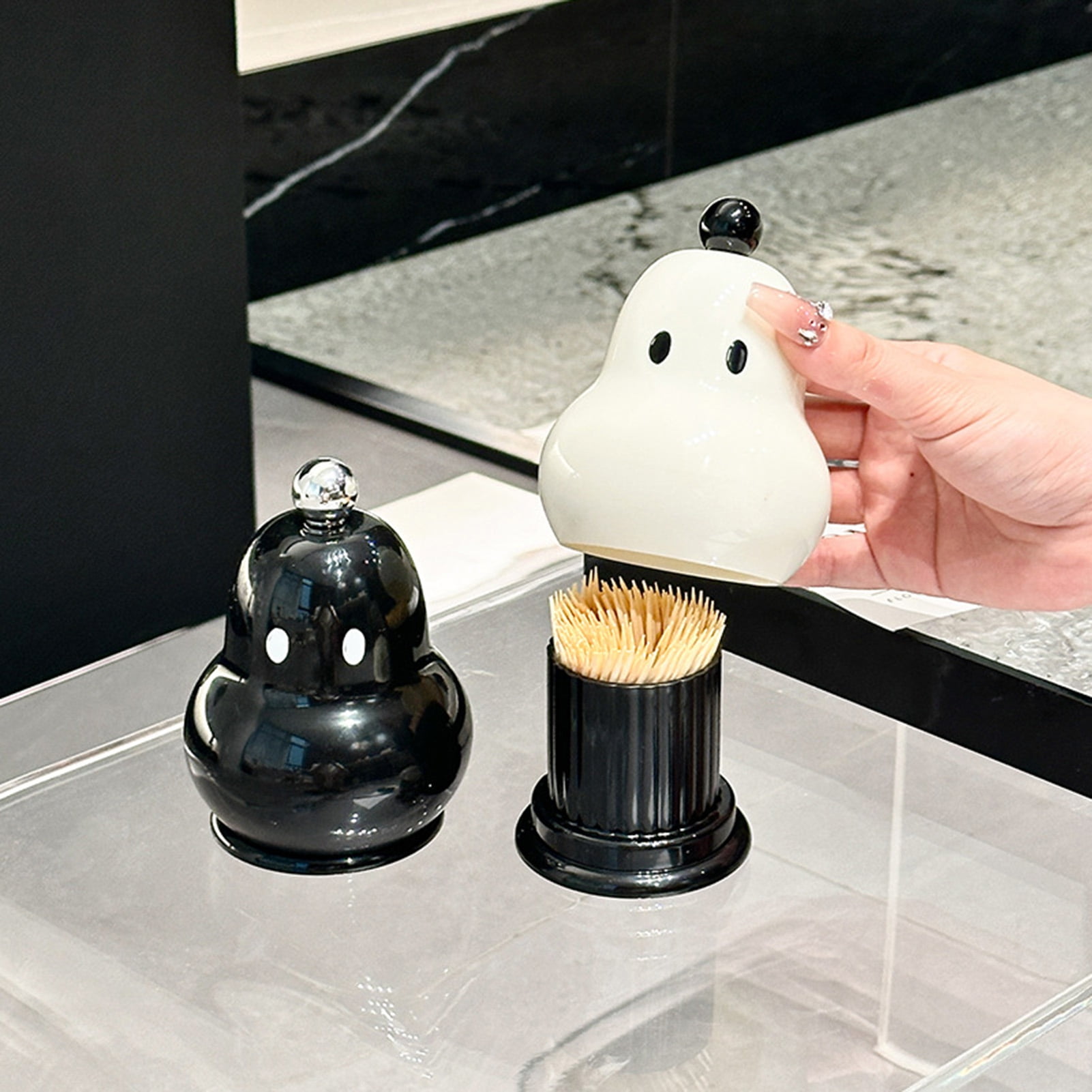 Bolincty Creative Pear Shape Toothpick Box Cotton Swab Holder Plastic ...