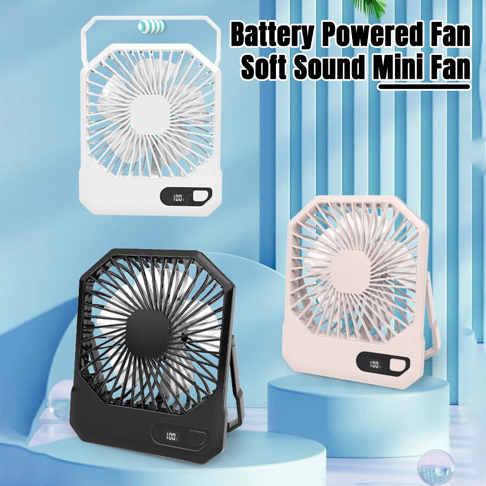Bolincty Desk Fan Battery Operated, Portable USB Rechargeable Fan, Wall ...