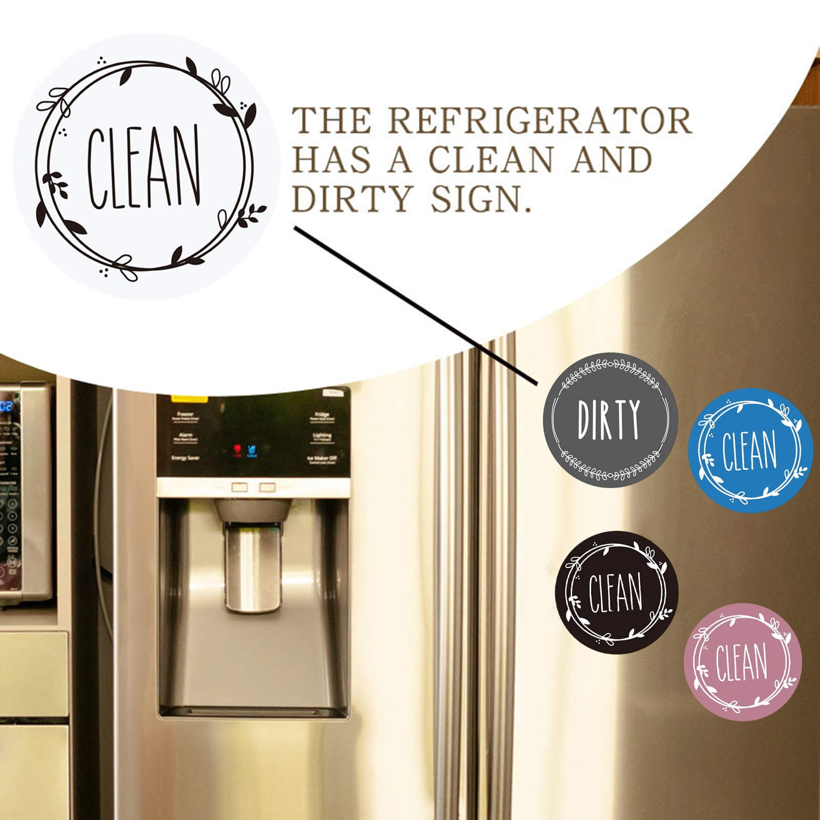 Bolincty Dishwasher Magnet Clean Dirty Sign Indicator Clear Unique ...