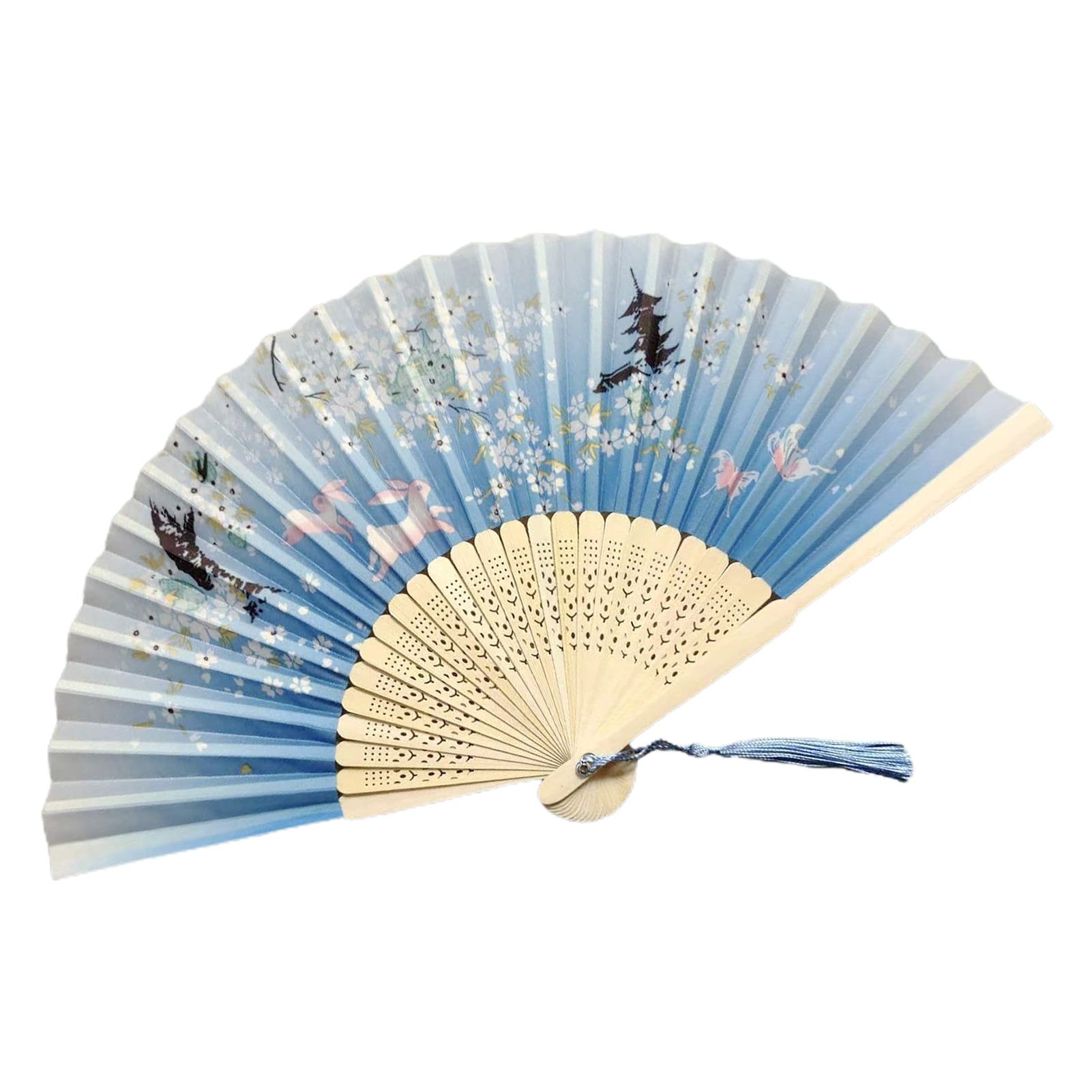 Bolincty Floral Folding Hand Fans for Women, Foldable Vintage Fan with ...