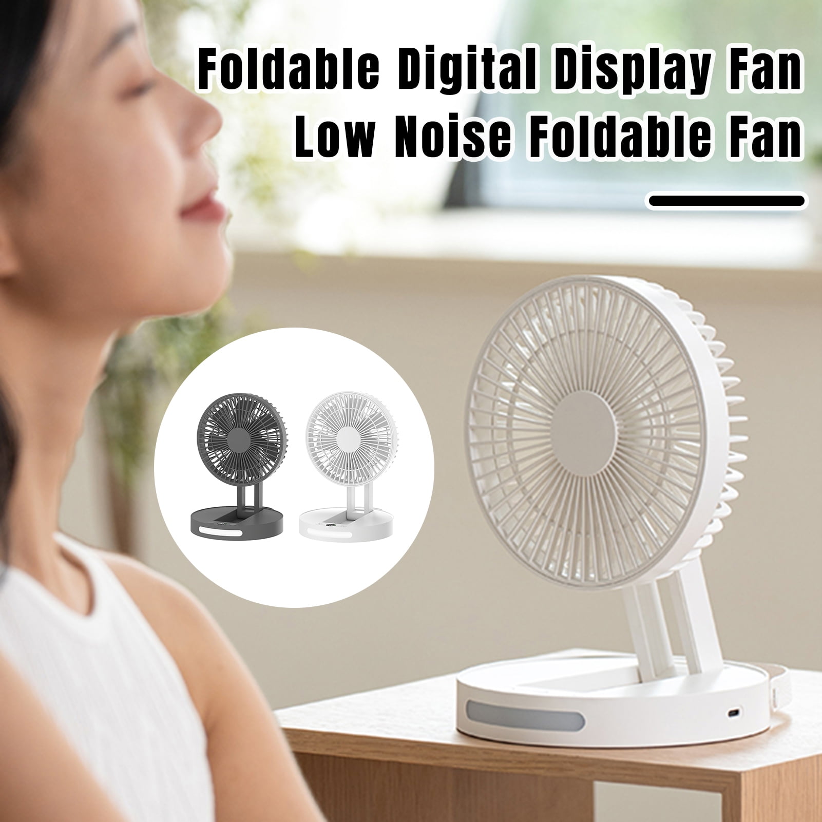 Bolincty Foldable Desktop Fan, 4 Speed Cooling Belt Fan Portable ...