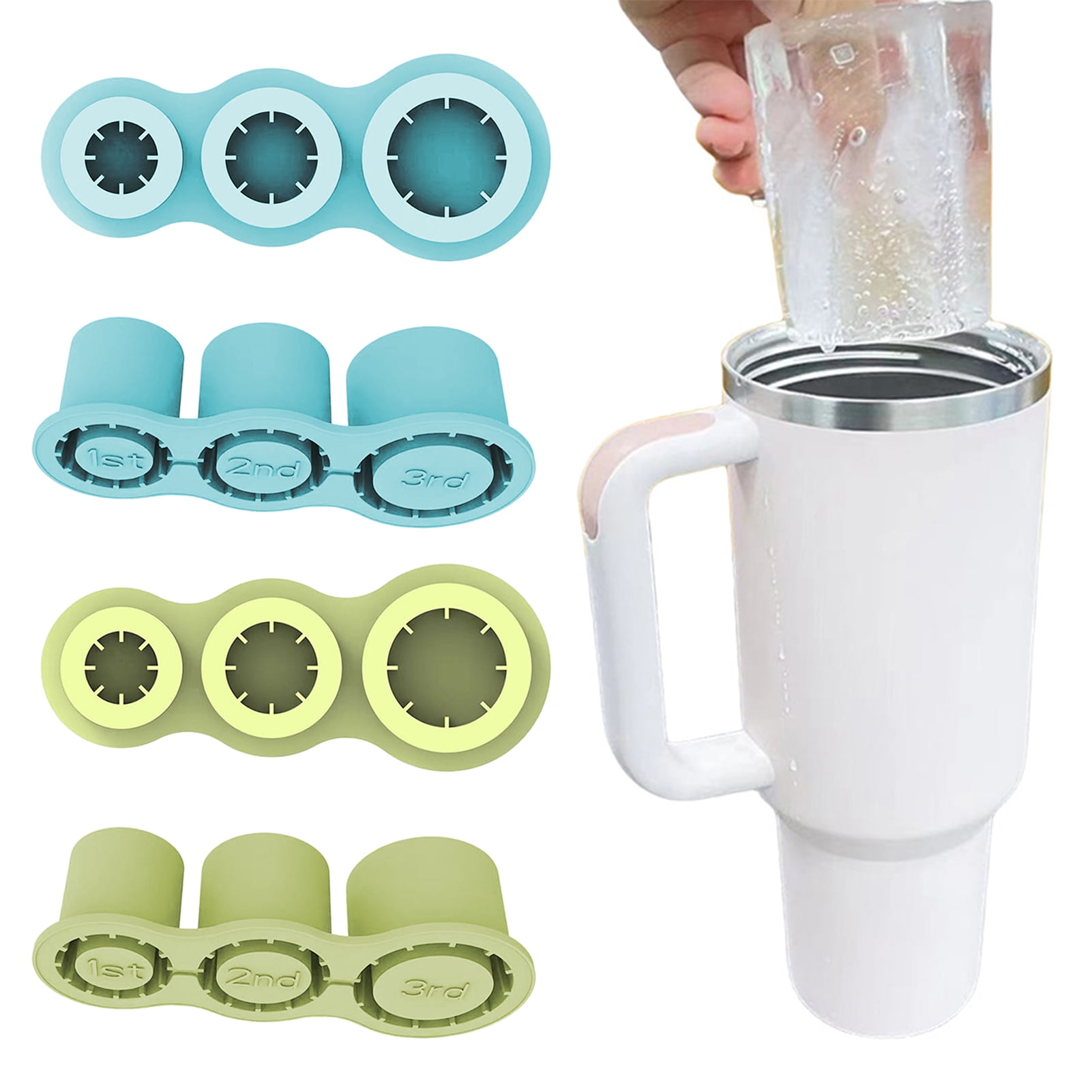 Bolincty Ice Cube Tray with Lid for 20-40 oz Tumblers, 3 Hollow ...