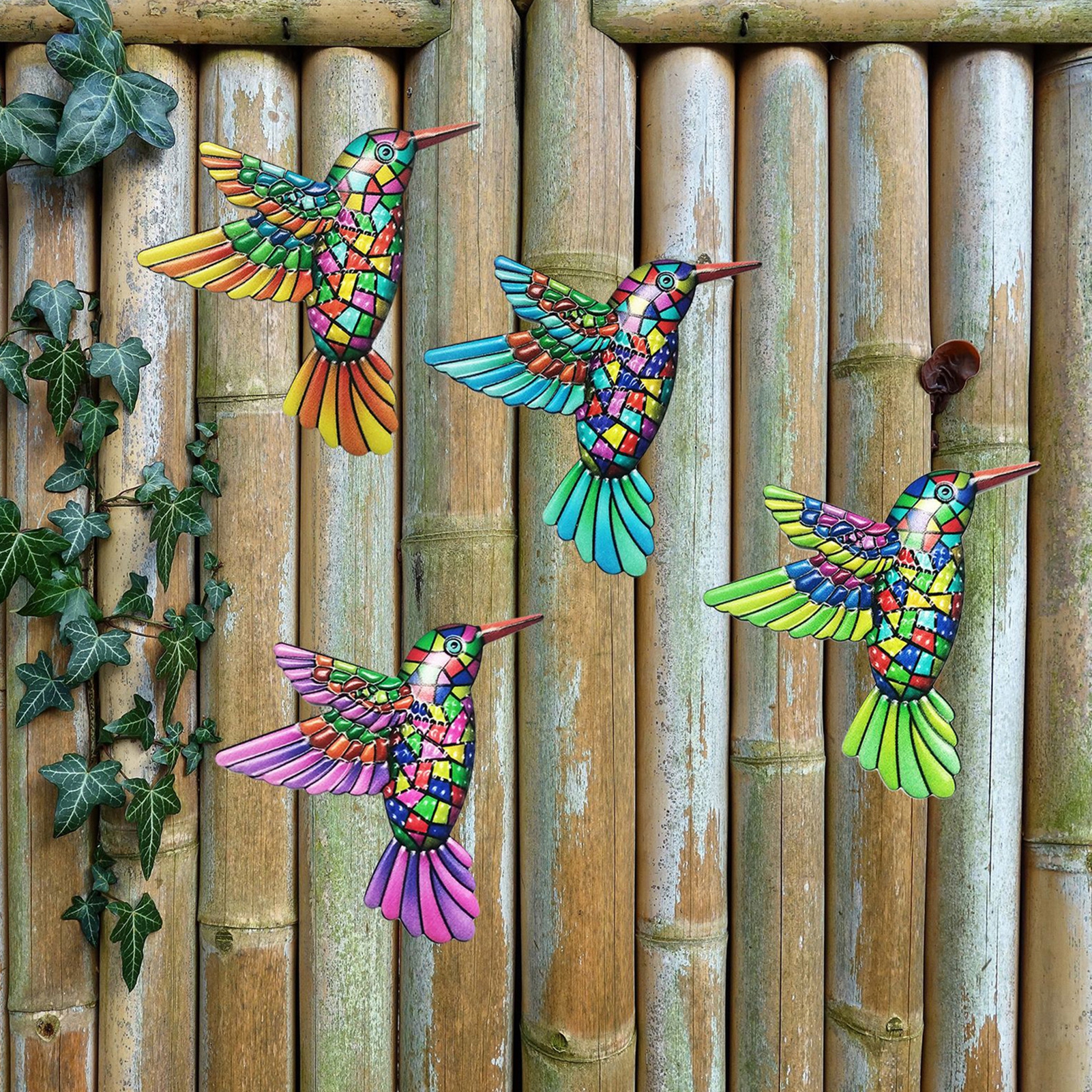 Bolincty Iron Colorful Hummingbird Wall Decoration Home Office Living Room Bathroom Indoor ...