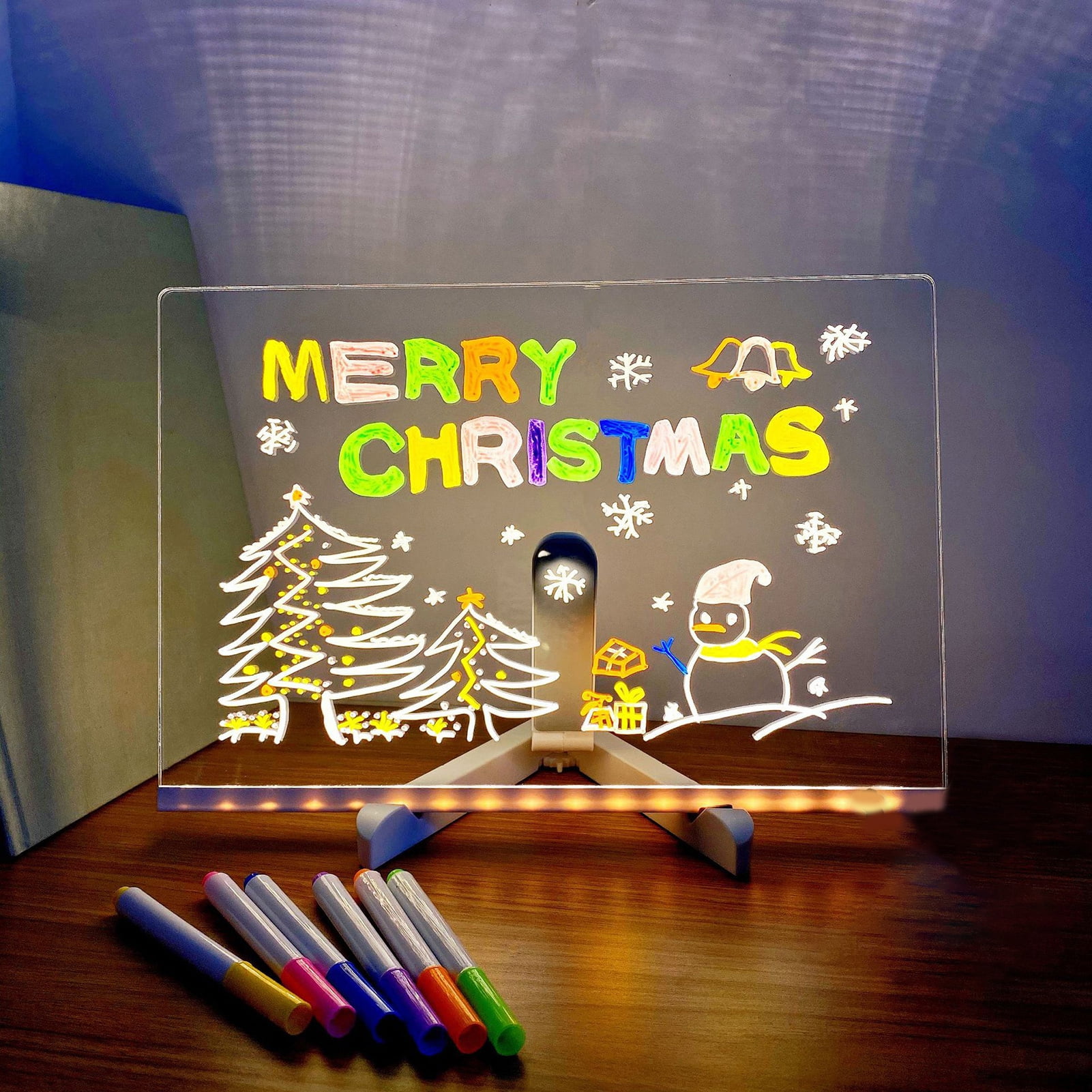 Bolincty Luminous Drawing Board Led Note Board Glowing Acrylic Letter ...