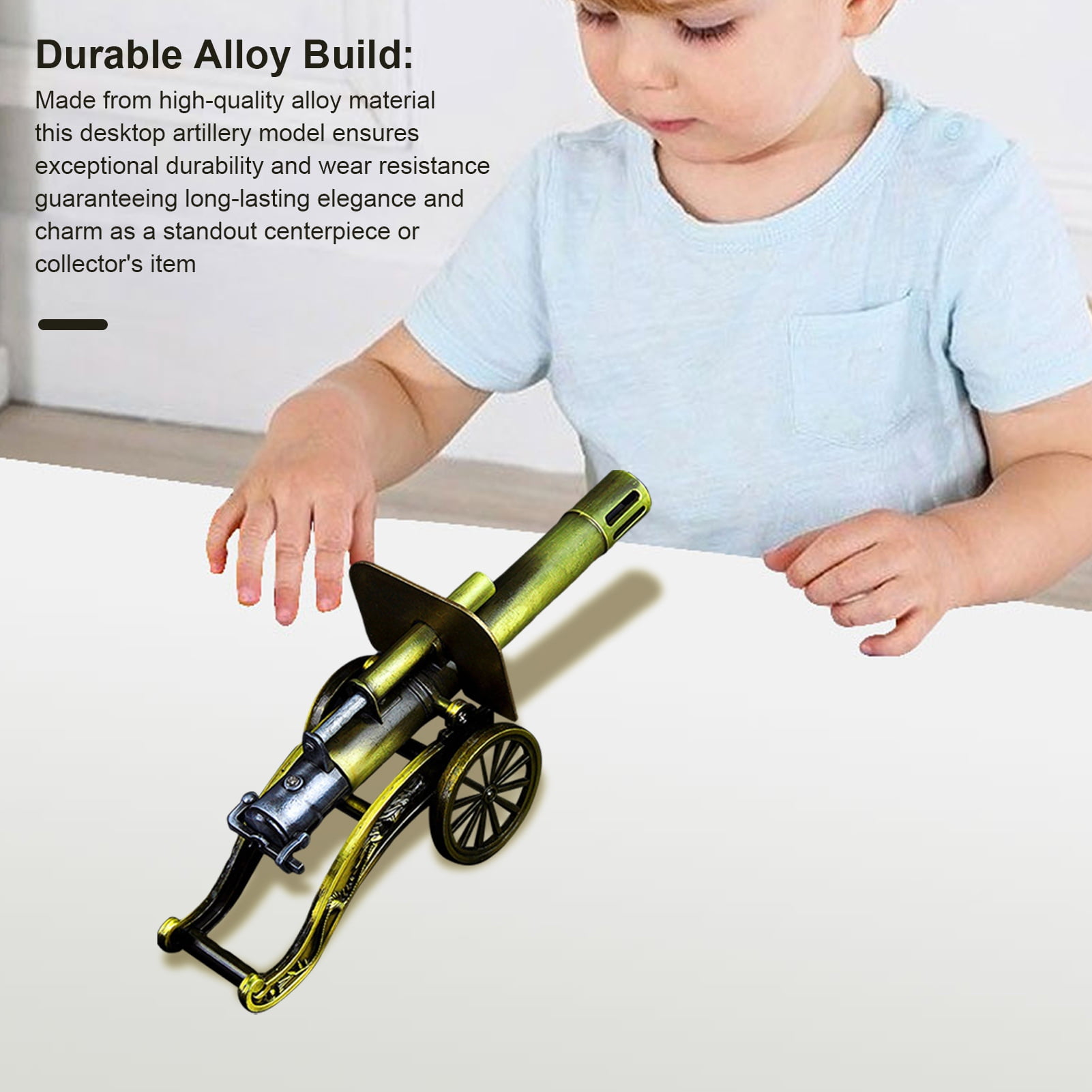 Bolincty Mini Alloy Cannon Figurine Realistic Miniature Artillery ...